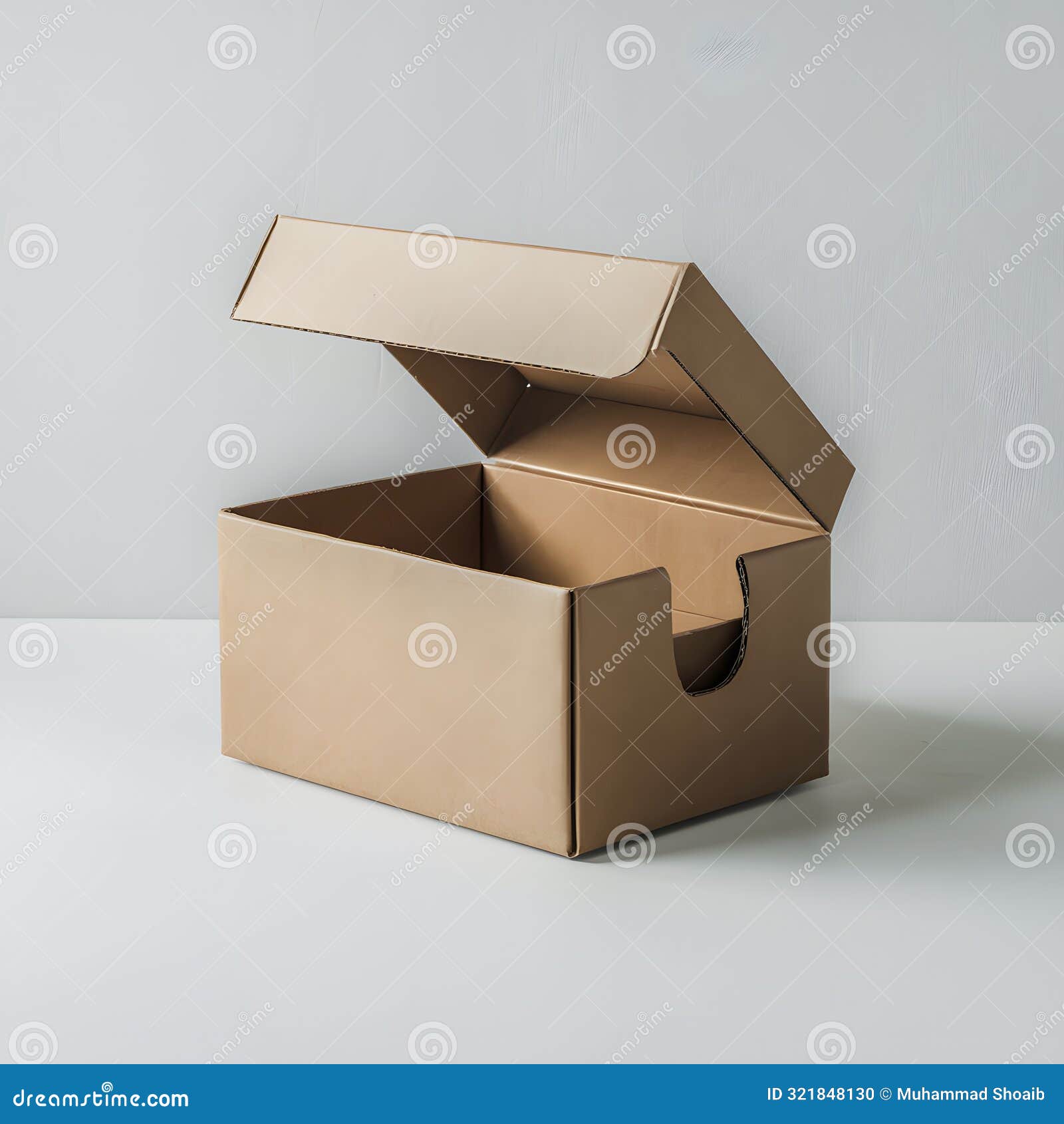 Simple Rectangular Cardboard Box with Flap Lid, Muted Brown Color ...