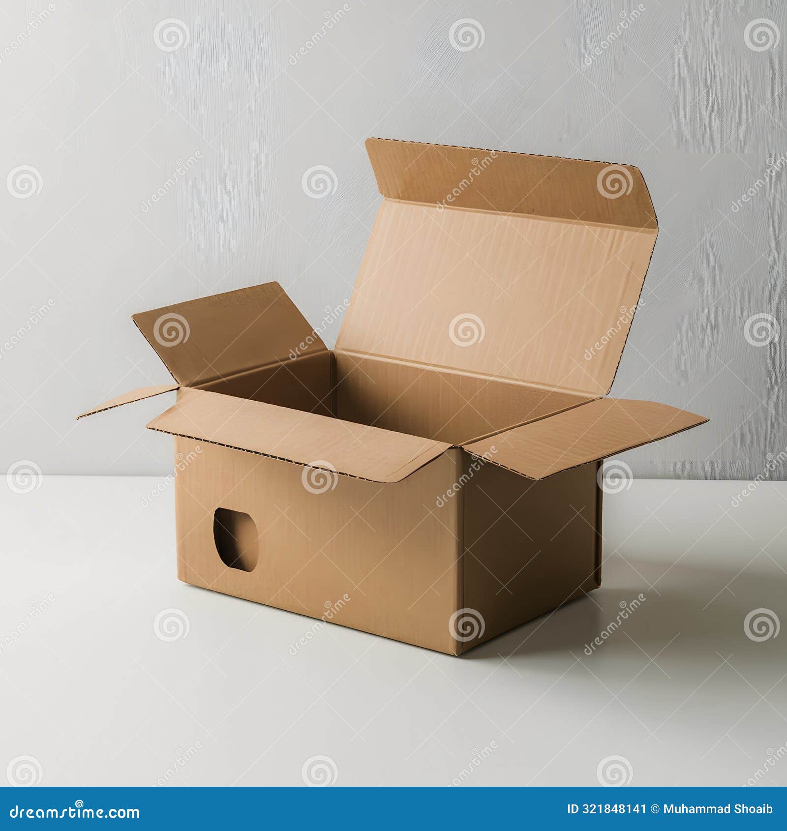 Simple Rectangular Cardboard Box with Flap Lid, Muted Brown Color ...