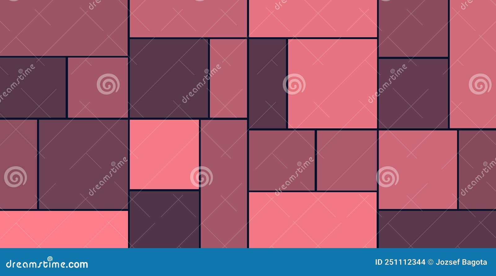 Simple Rectangular Tiled Frames of Various Sizes, Colored in Shades of ...