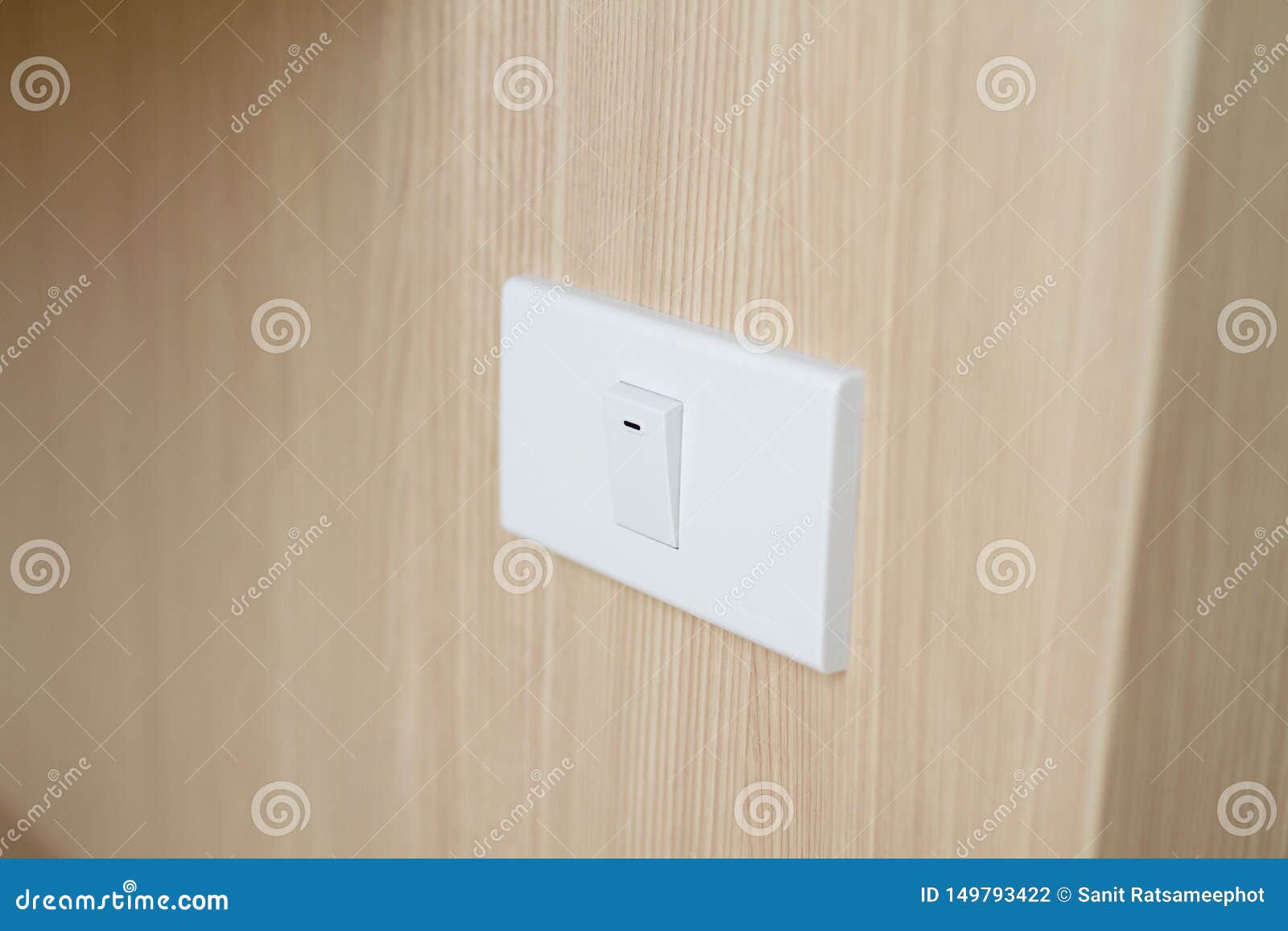 Simple Rectangular White Light Switch. Stock Photo - Image of household ...
