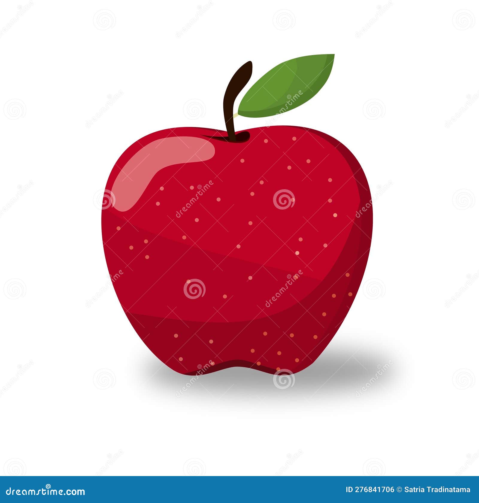 Simple Red Apple Fruit Icon Vector with Dot Detail Stock Vector ...