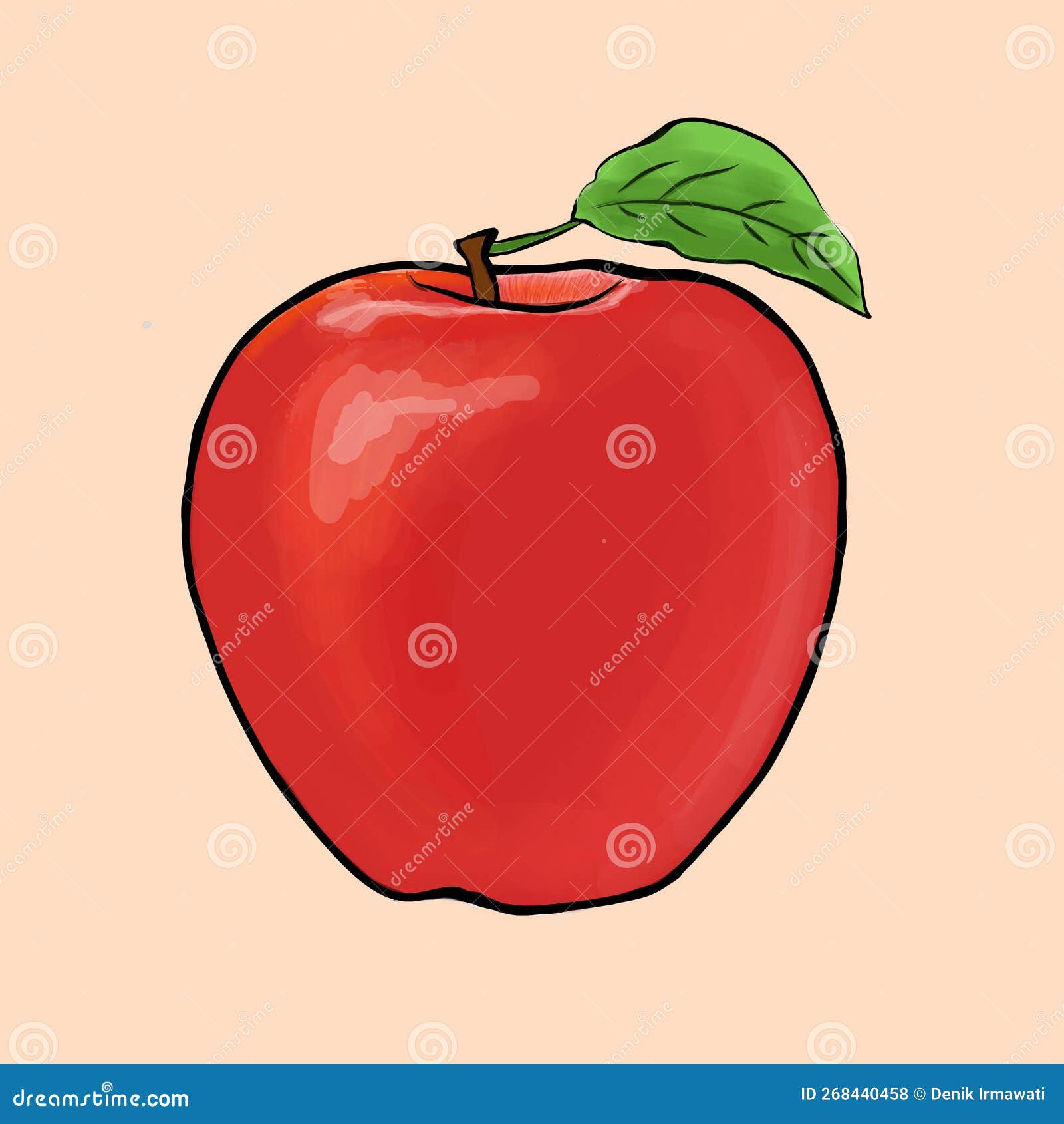 Simple Red Apple Illustration Stock Illustration - Illustration of ...