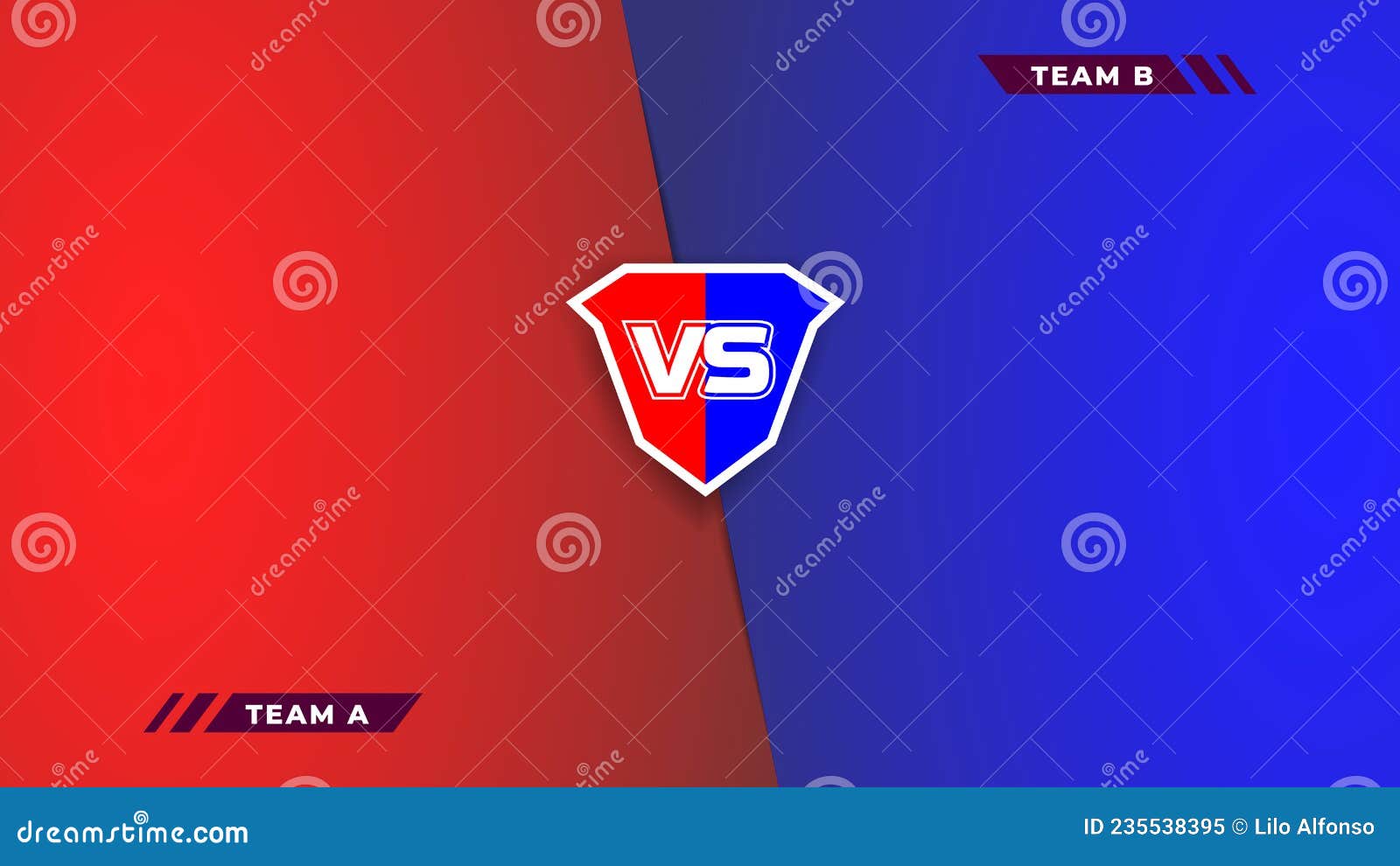 Simple Red and Blue Versus Background. Minimalist Battle Background ...