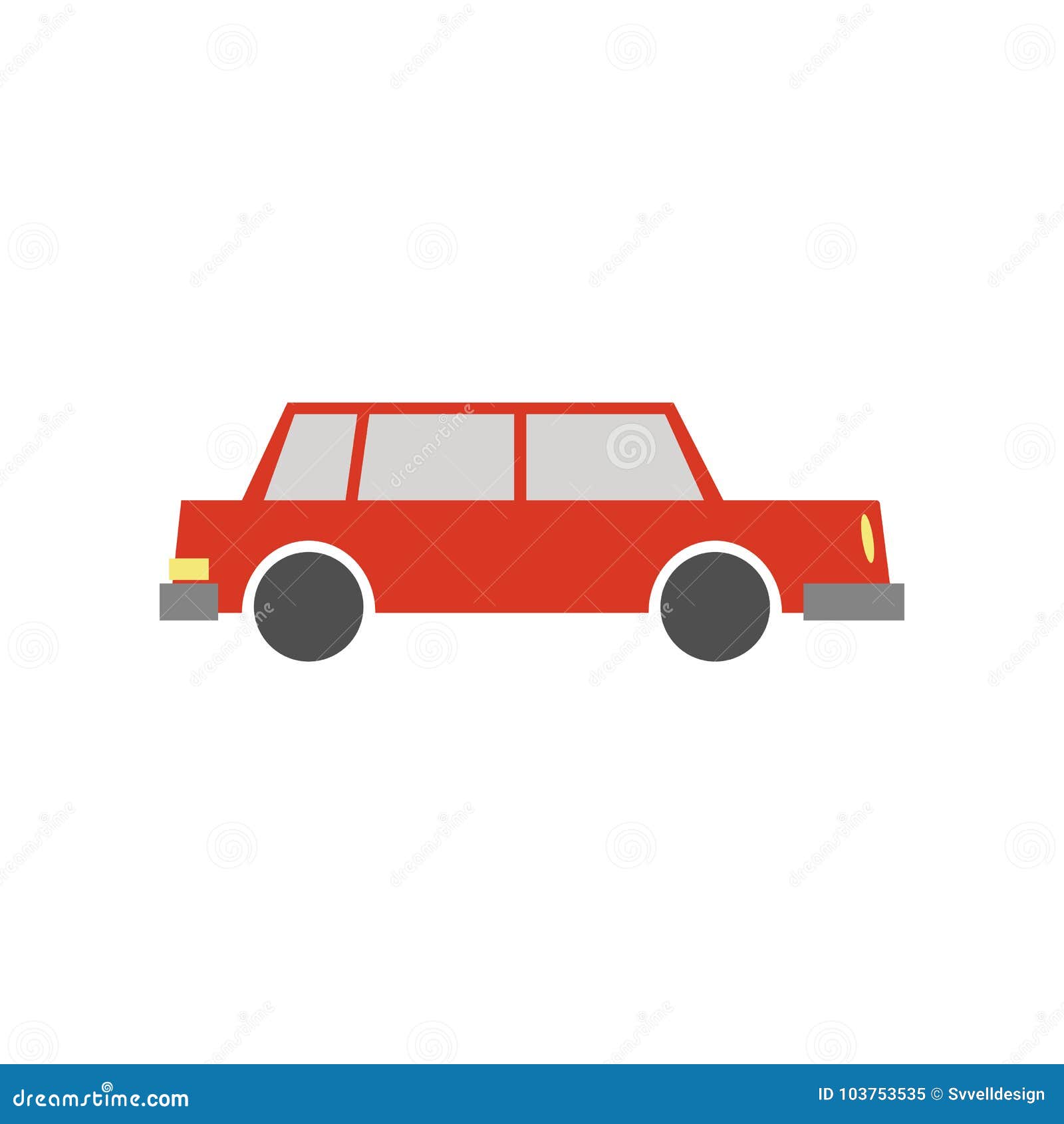 Simple Red Car Side stock vector. Illustration of abstract - 103753535