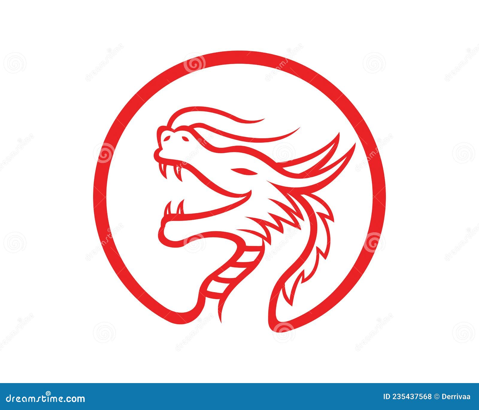 Simple Red Dragon Symbol Vector Stock Vector - Illustration of devil ...