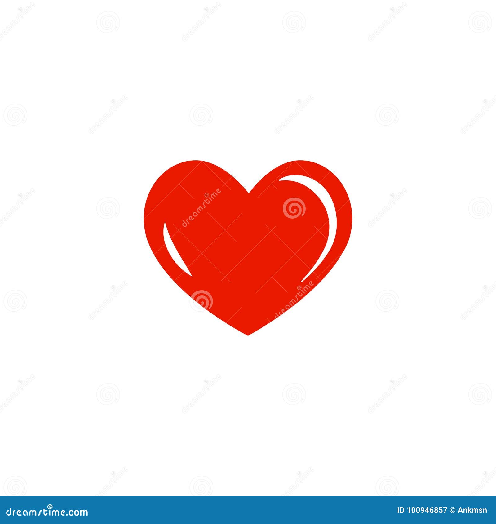 Simple red flat heart icon stock vector. Illustration of logo - 100946857