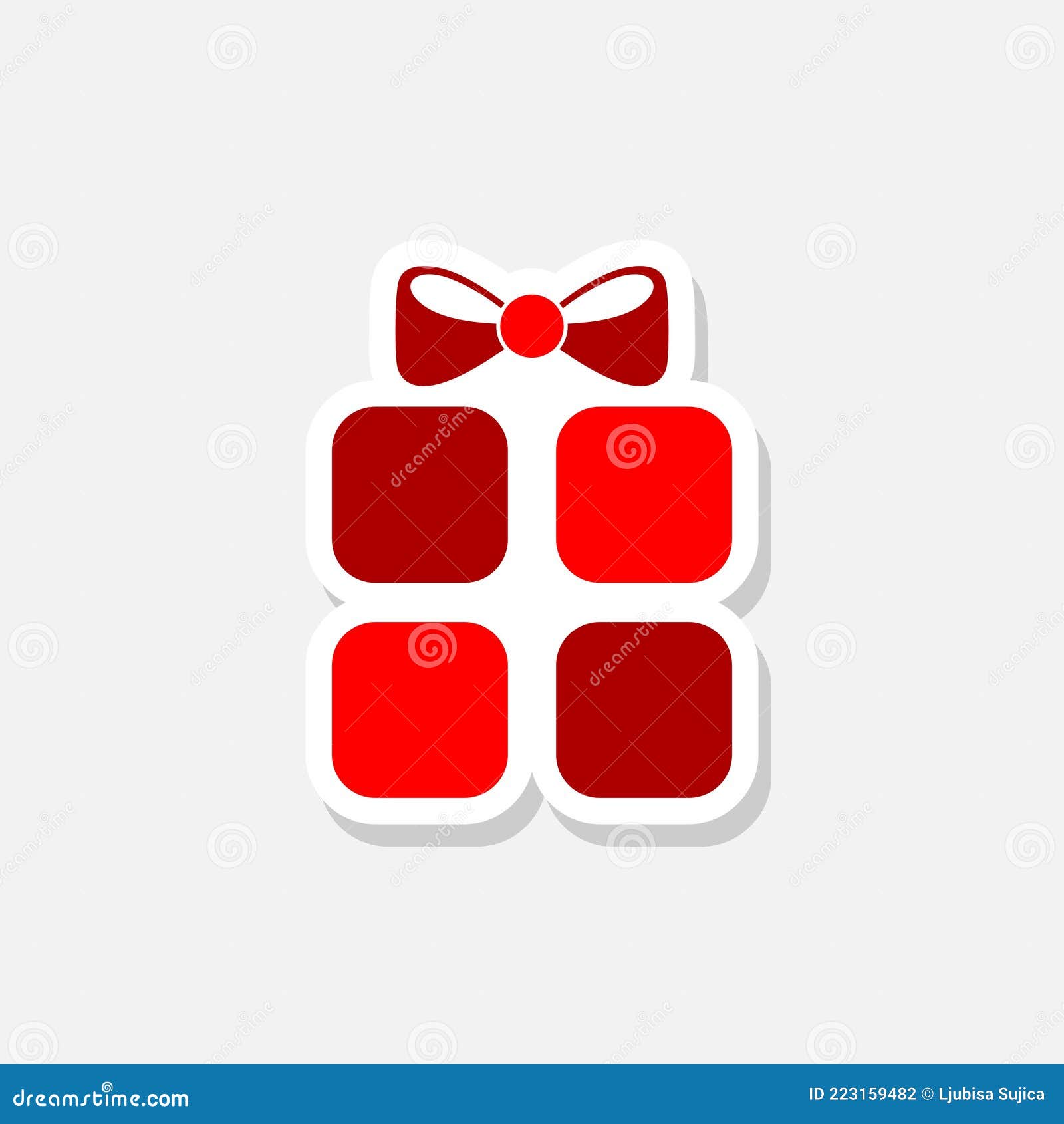 Simple Red Gift Box icon stock vector. Illustration of delivery - 223159482