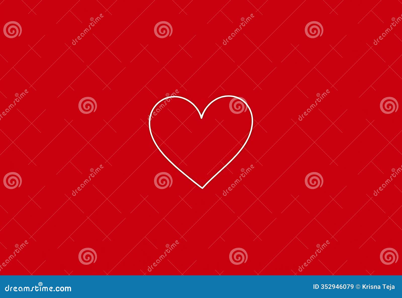 Simple Red Heart Outline Minimalist Design Red Background Stock ...