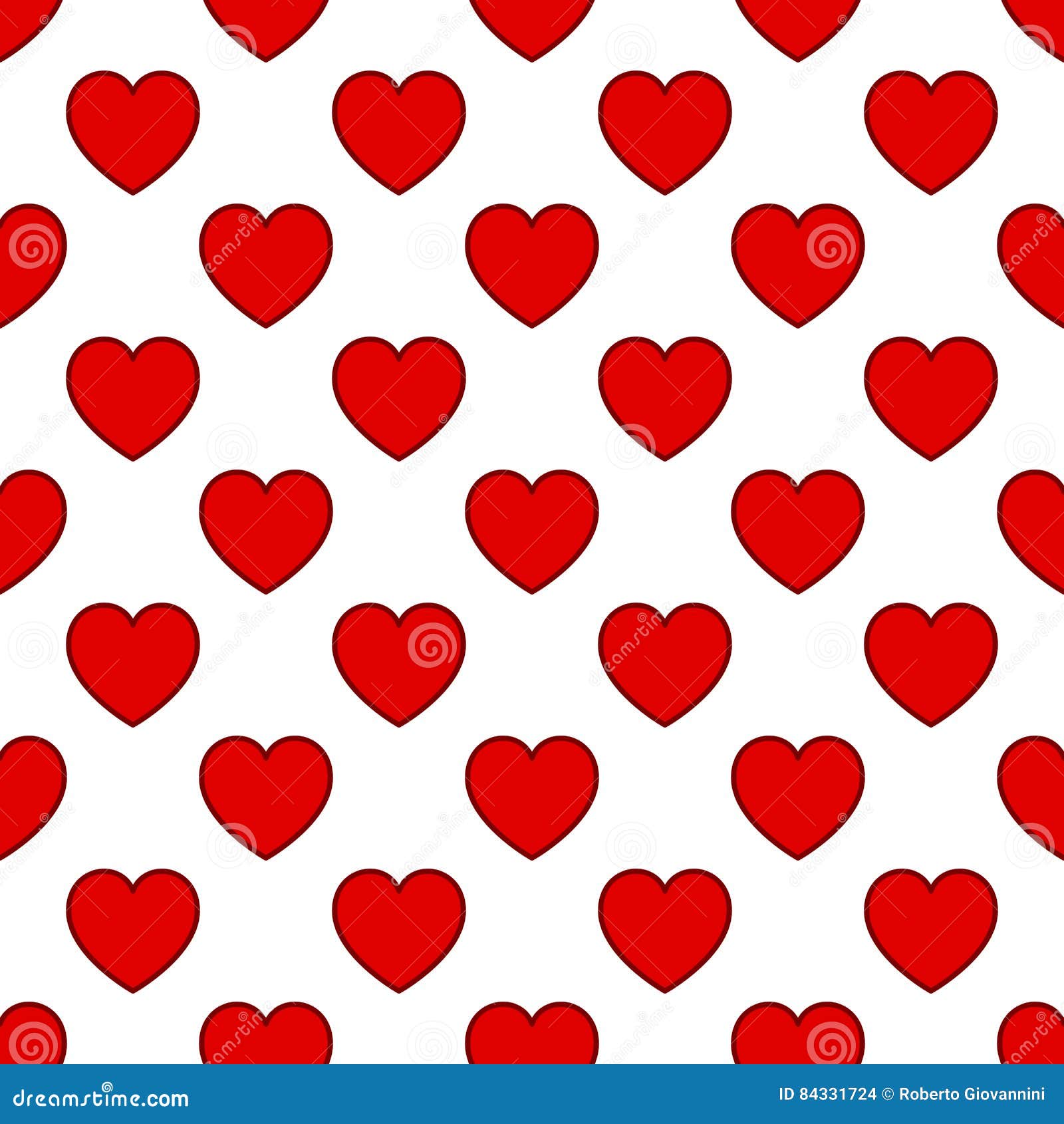 Simple Red Heart Seamless Pattern Stock Vector - Illustration of lover ...