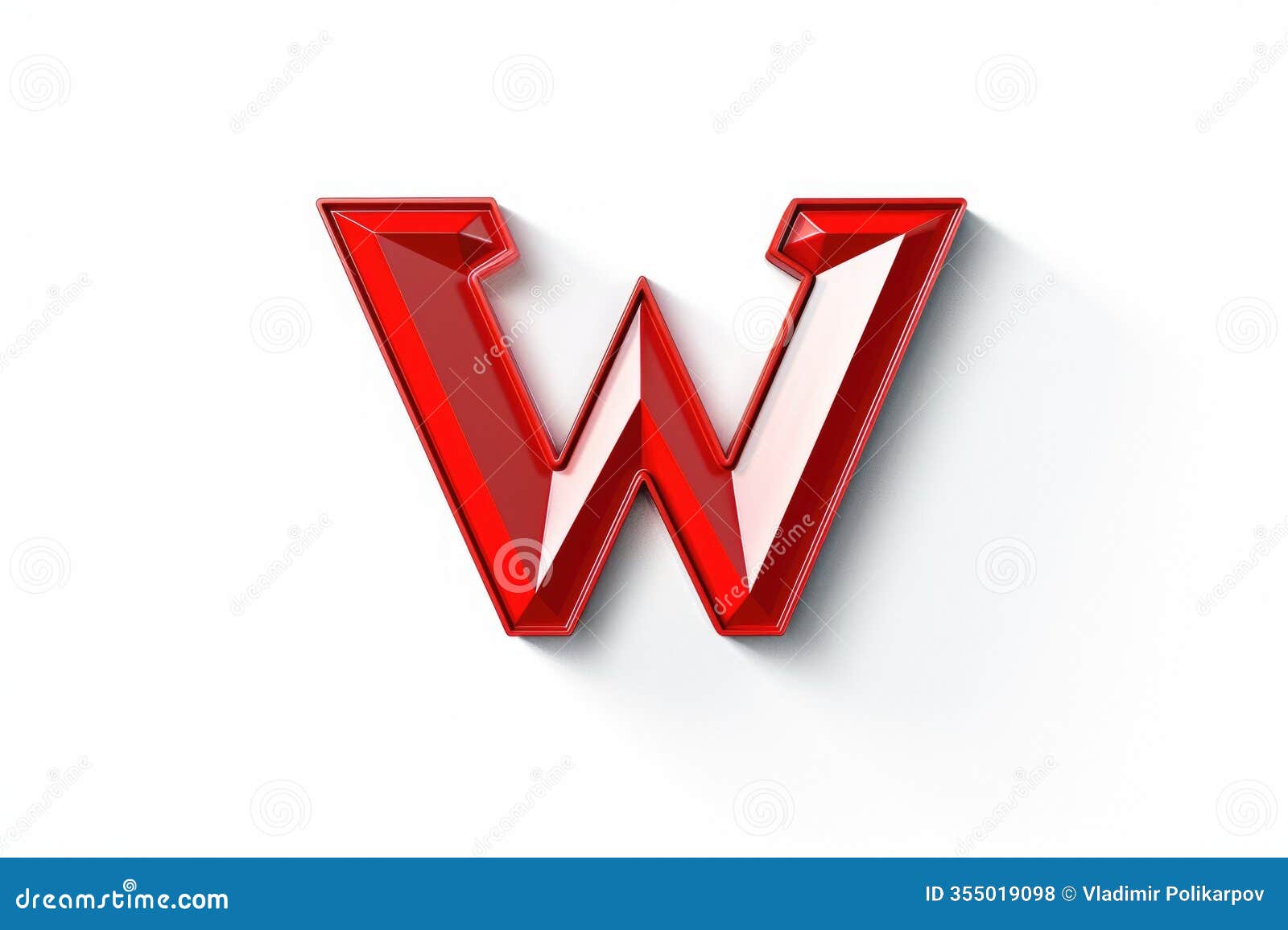 Simple Red Letter W on a Plain White Background. Suitable for ...