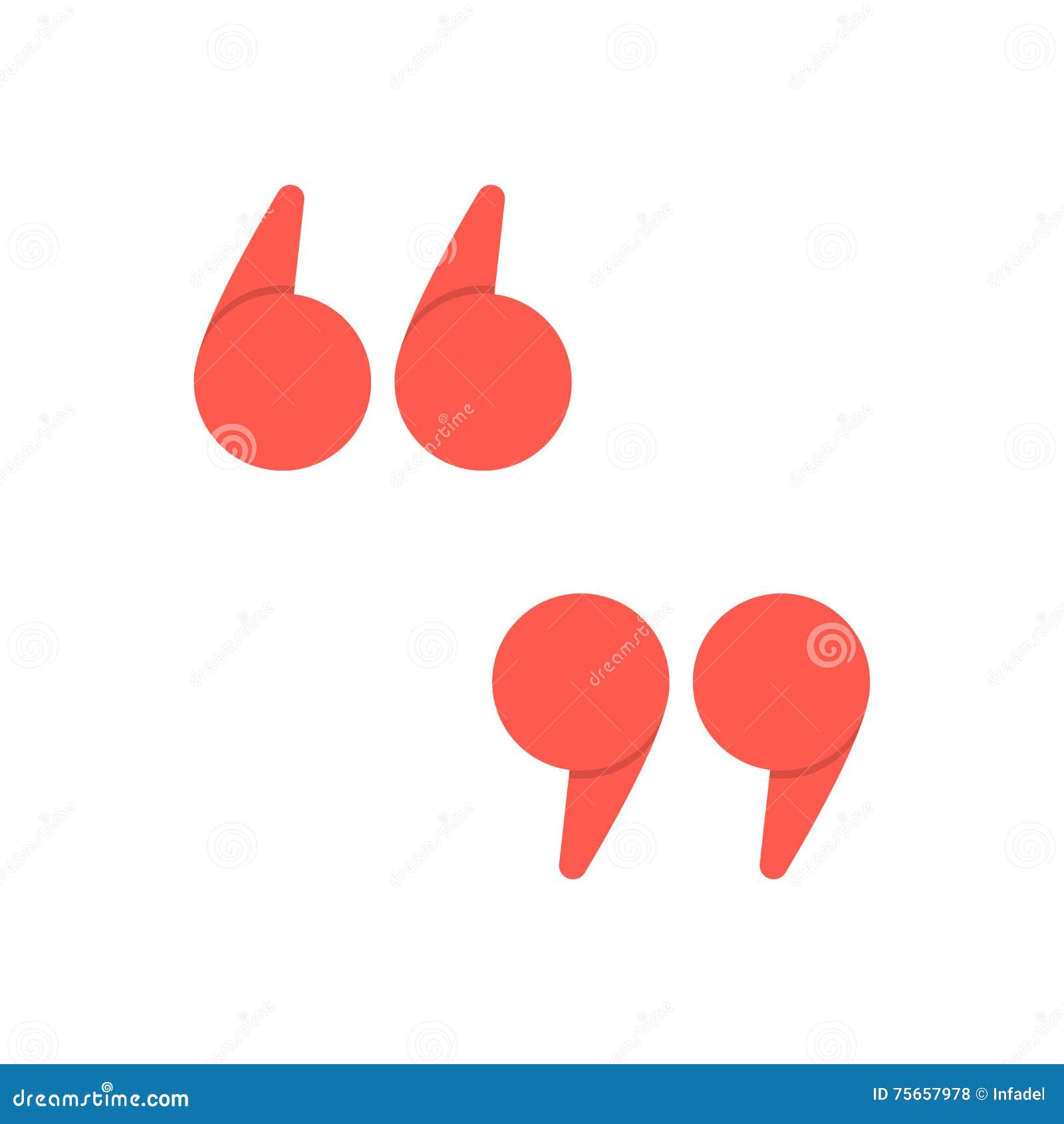 Simple Red Quotation Marks Icon Stock Vector - Illustration of comment ...