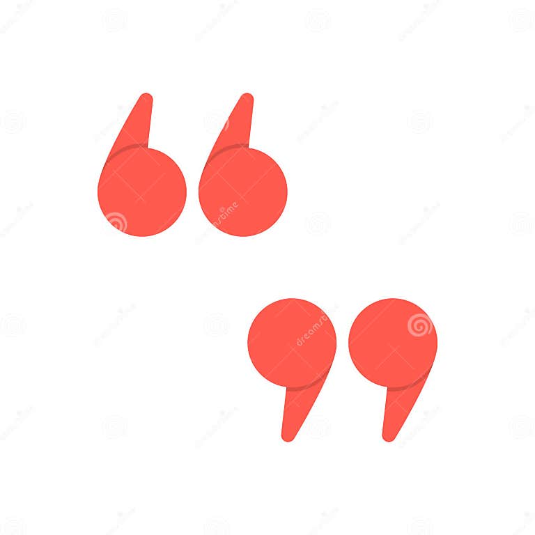 Simple Red Quotation Marks Icon Stock Vector - Illustration of comment ...
