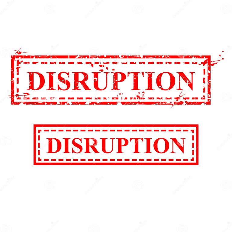 Simple Red Rectangle Grungy Vector Red Rubber Stamp Disruption