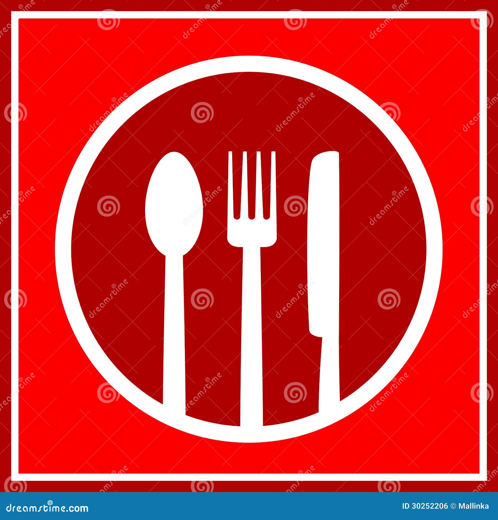Red Restaurant Sign with Utensil Stock Vector - Illustration of ...
