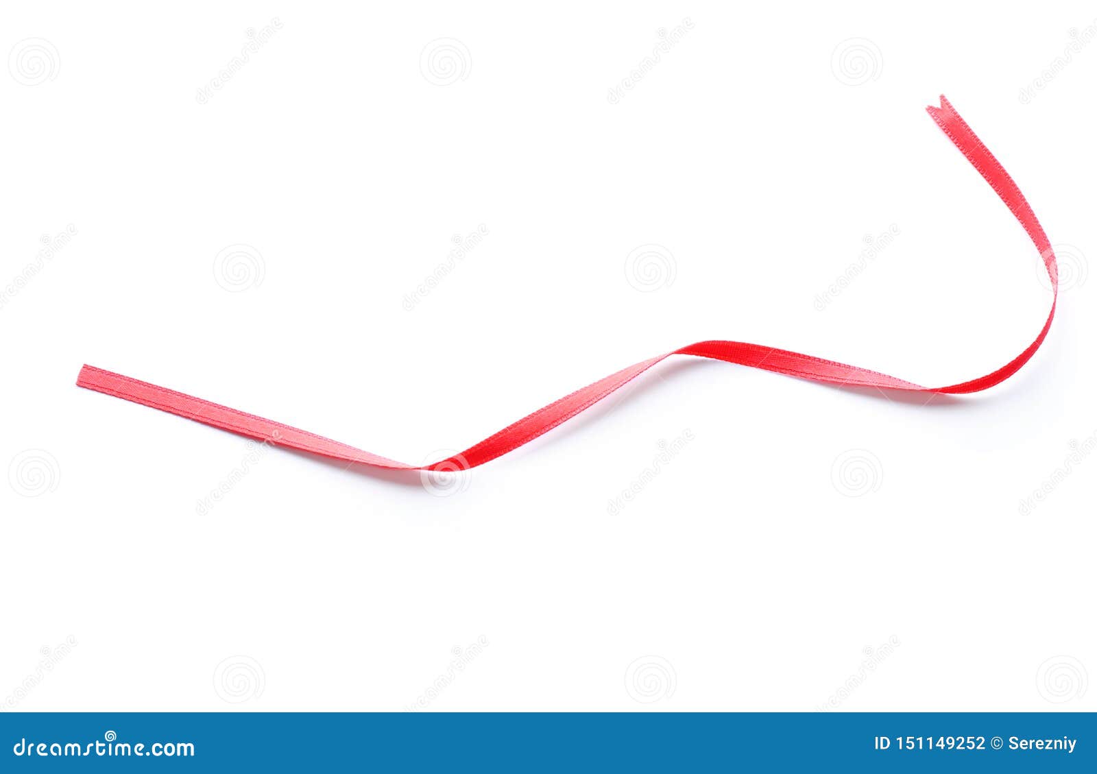 Simple Red Ribbon on White Background Stock Photo - Image of ...