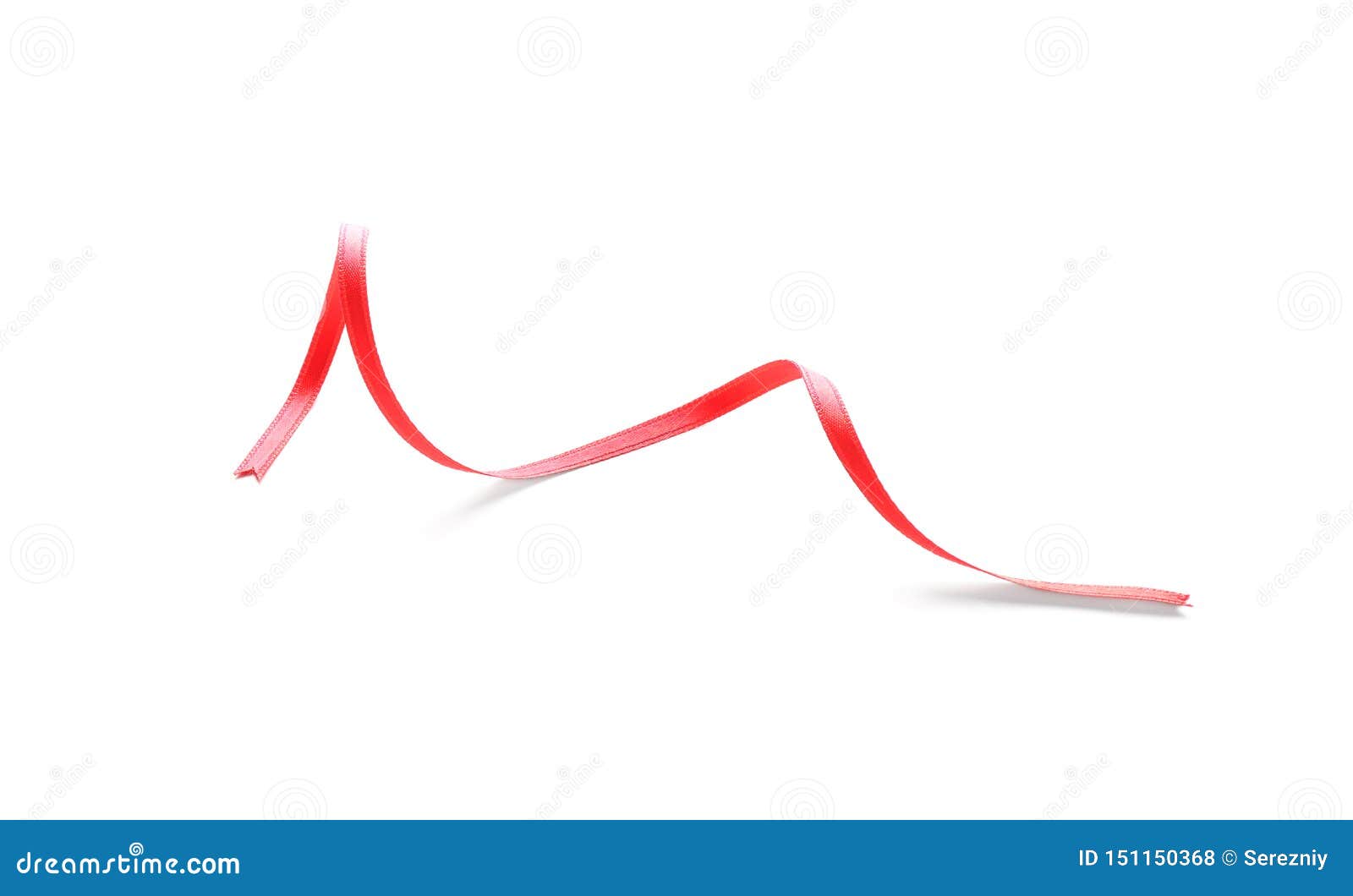 Simple Red Ribbon on White Background Stock Photo - Image of birthday ...