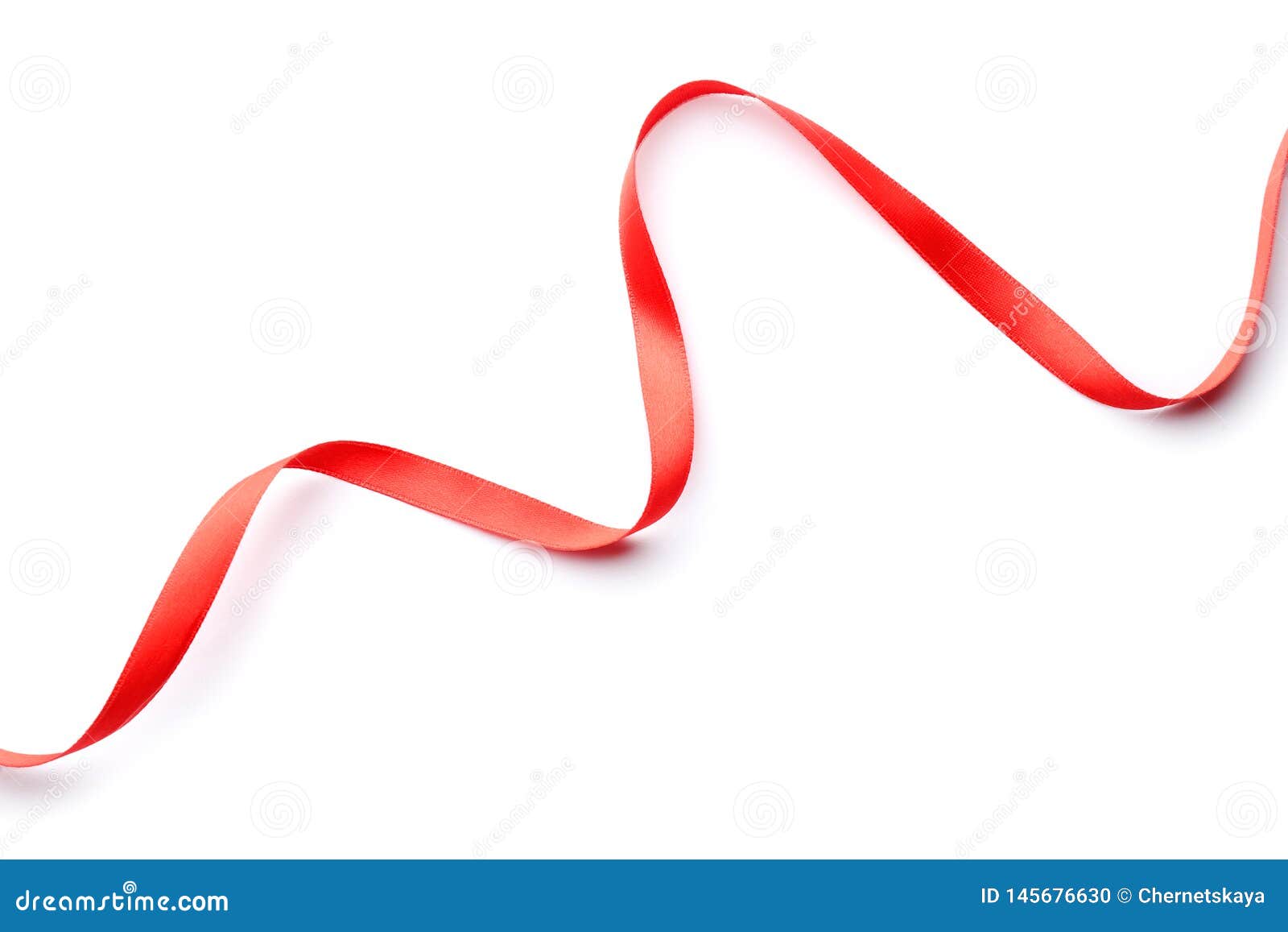 Simple Red Ribbon on White Background. Festive Decoration Stock Photo ...