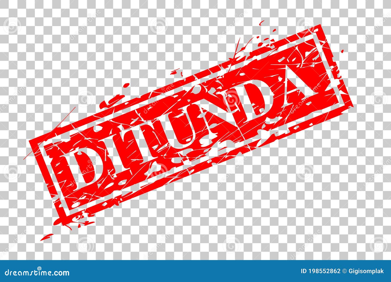Simple Red Rusty Vector Rubber Stamp Effect, Ditunda or Cancel in ...