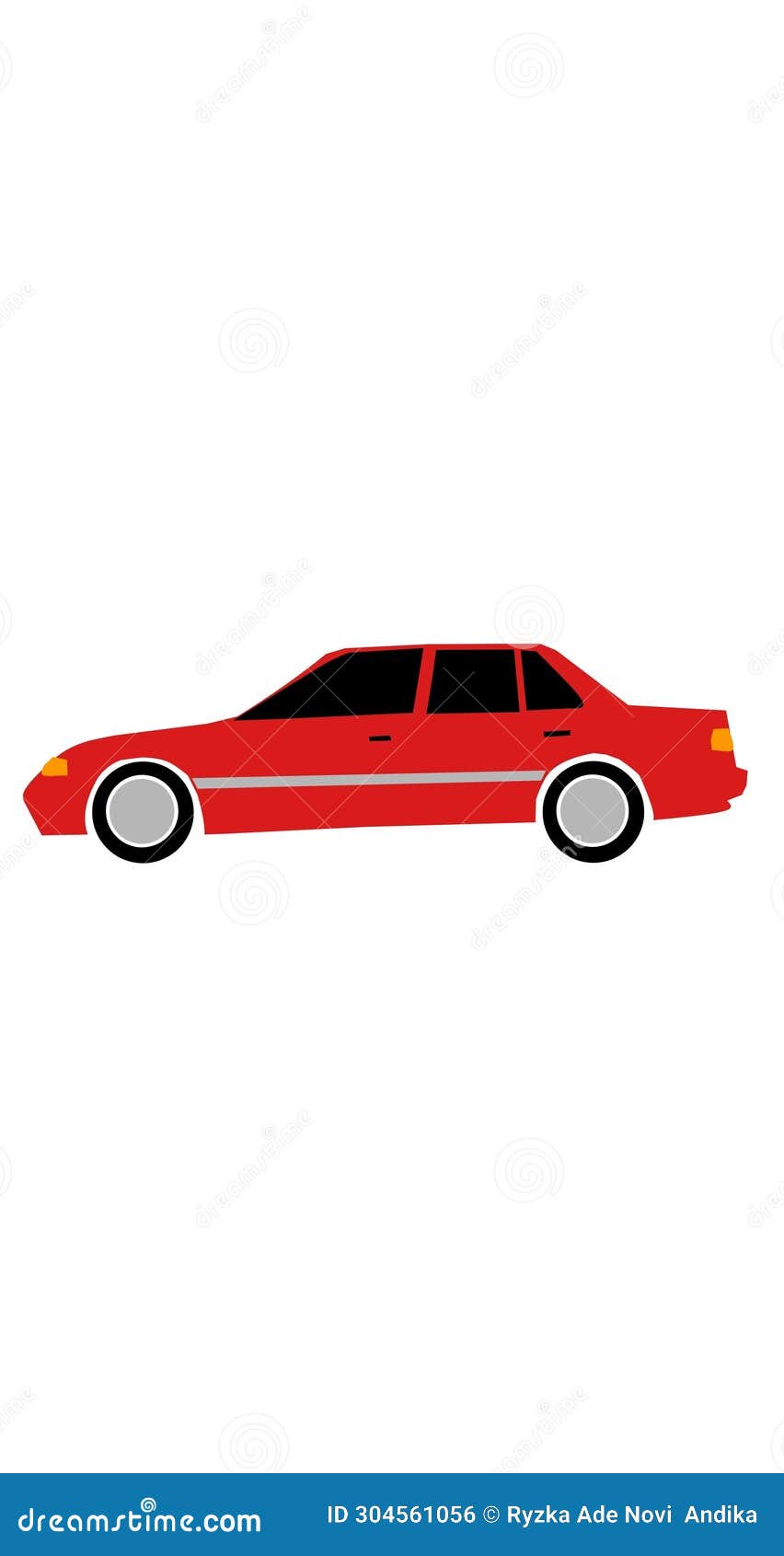 A Simple Red Sedan Car Vector Illustration Stock Illustration ...