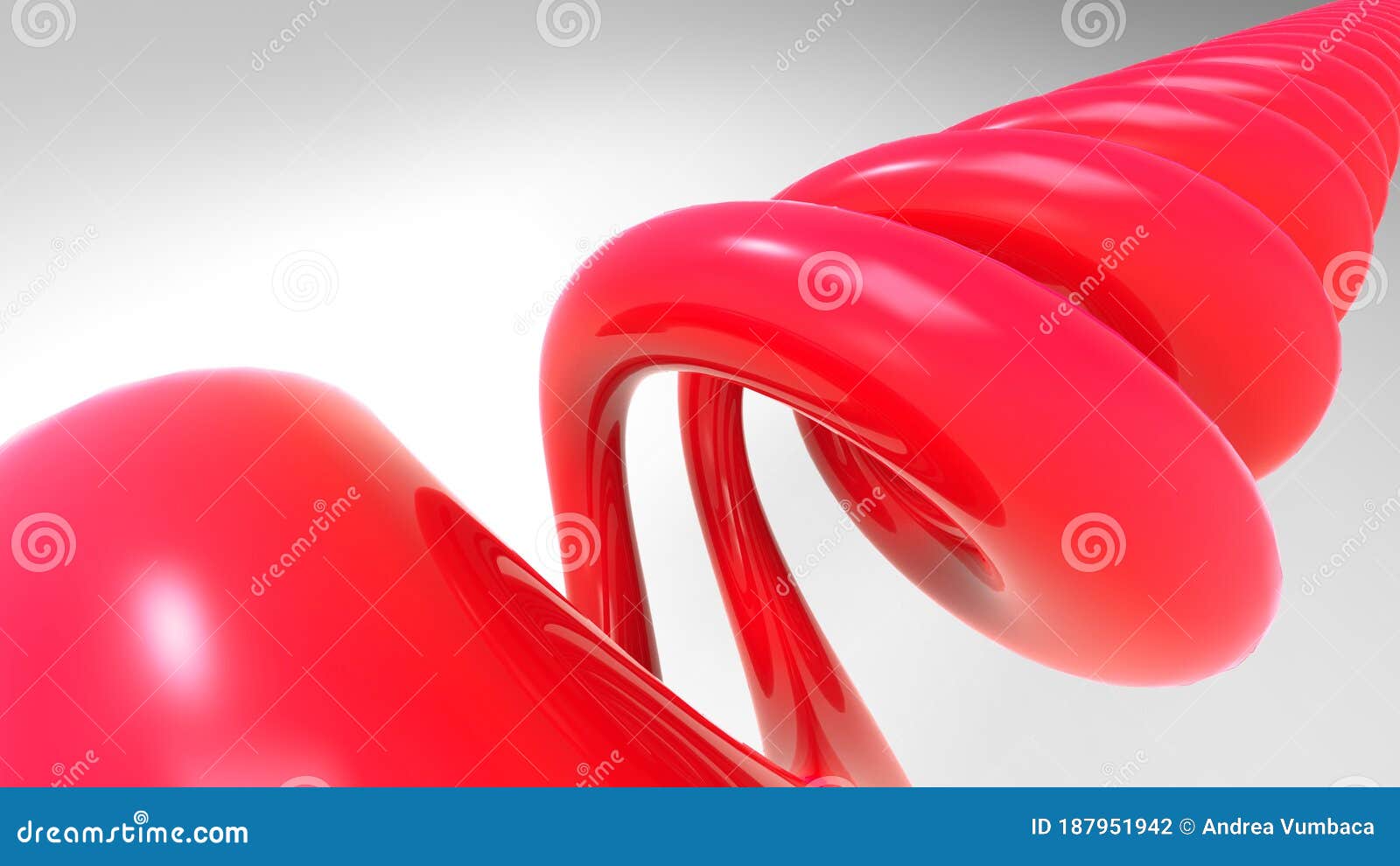 Simple Red Spiral Abstract Shape is in Space, 3d Rendering Computer ...