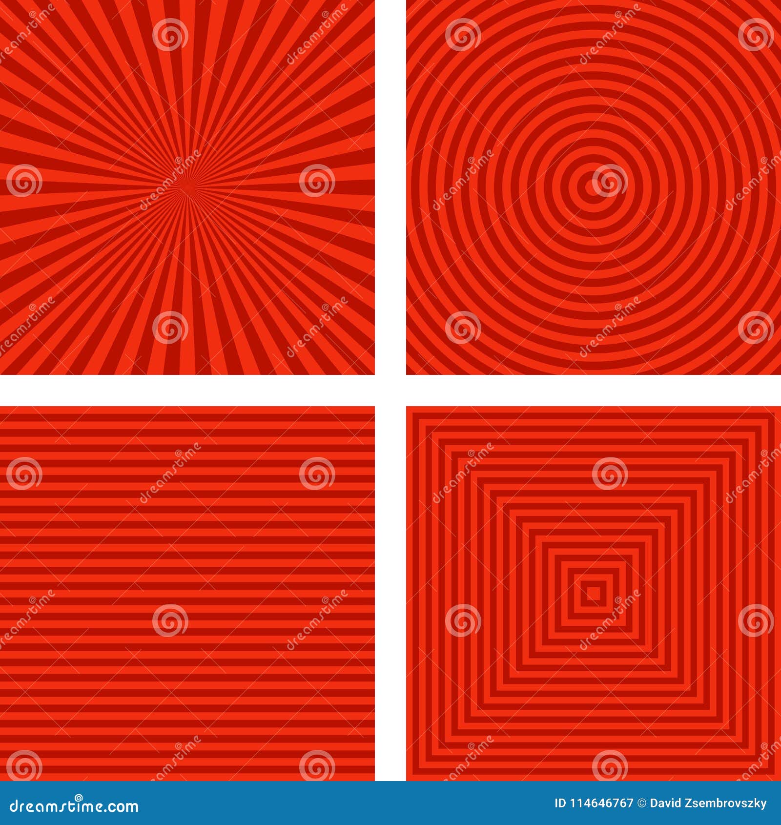 Simple Red Striped Pattern Background Set Stock Vector - Illustration ...