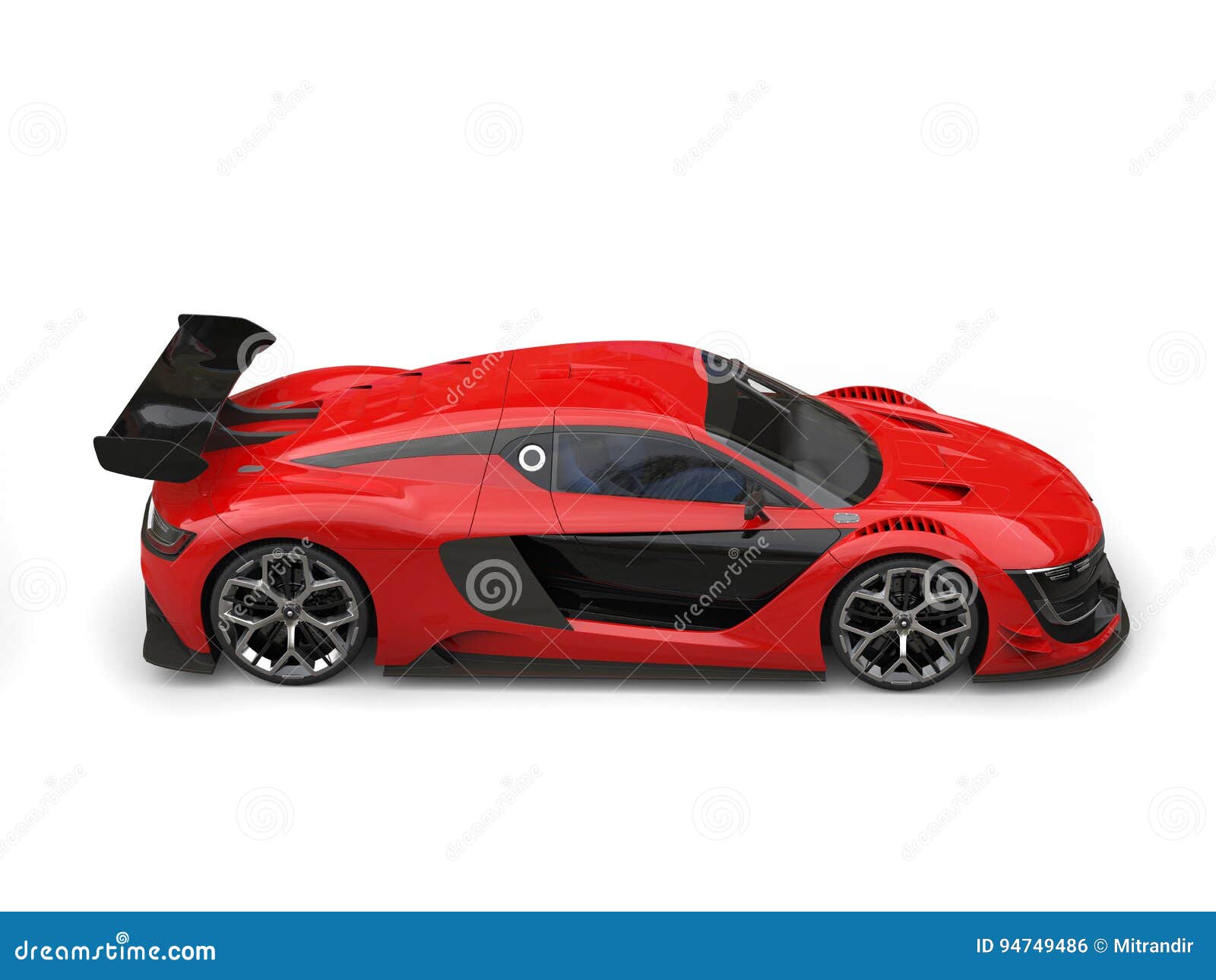 Simple Red Super Race Car - Top Side View Stock Illustration ...