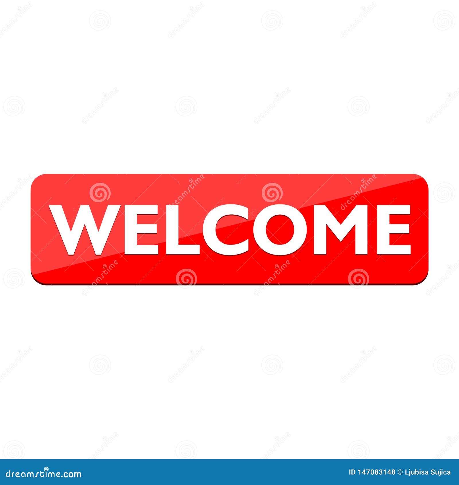 Simple Red Welcome sign stock vector. Illustration of design - 147083148