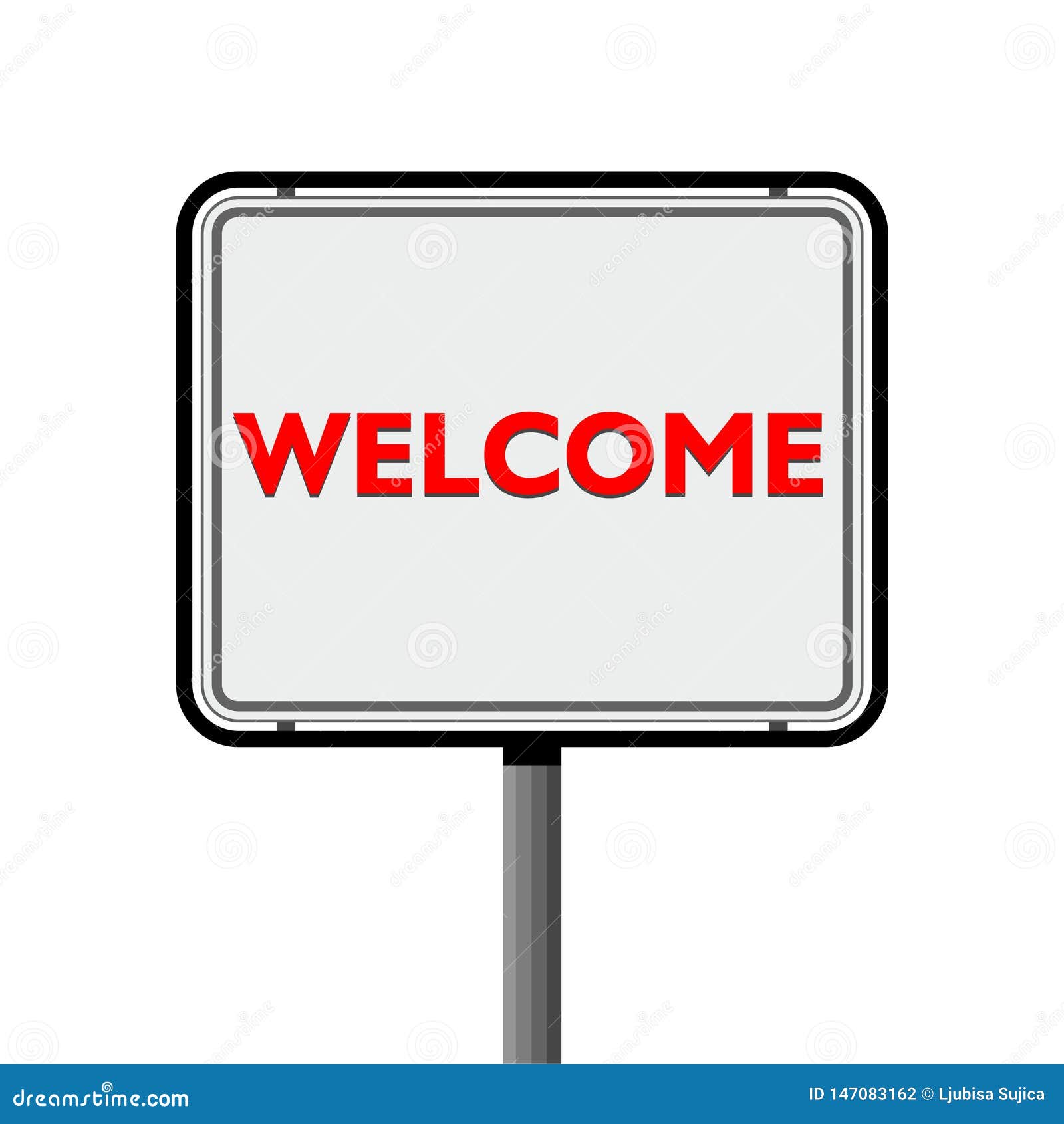 Simple Red Welcome sign stock vector. Illustration of friendship ...