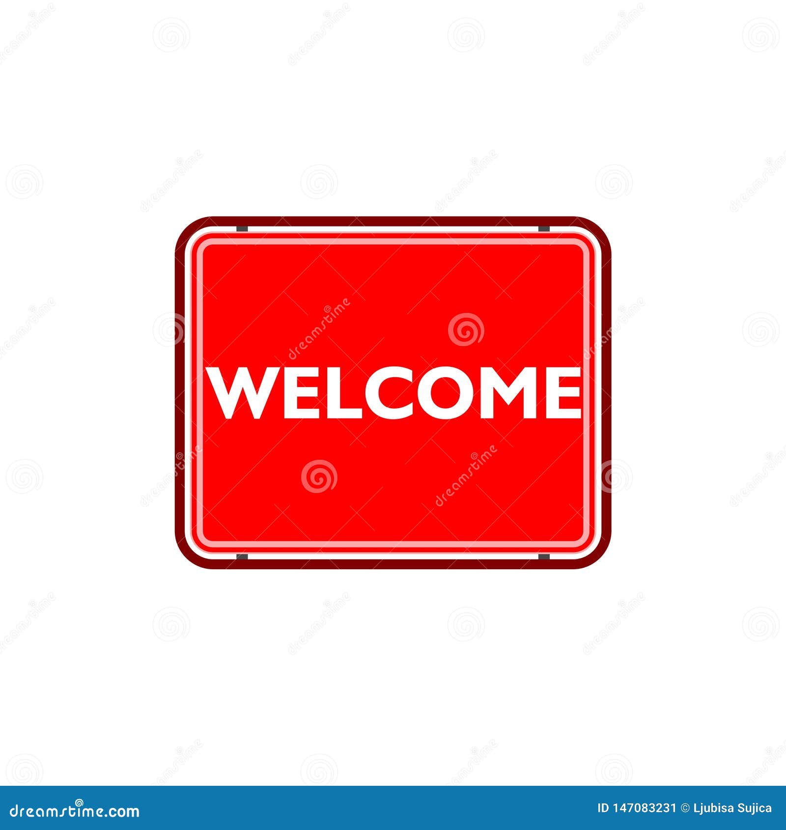 Simple Red Welcome sign stock illustration. Illustration of background ...