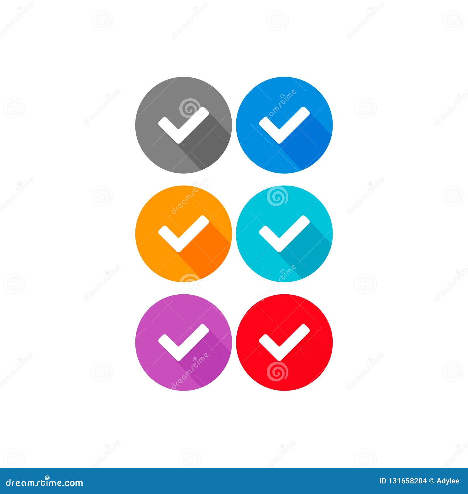 Simple Redondo Del Icono Plano De La Marca De Cotejo Del Control Del ...