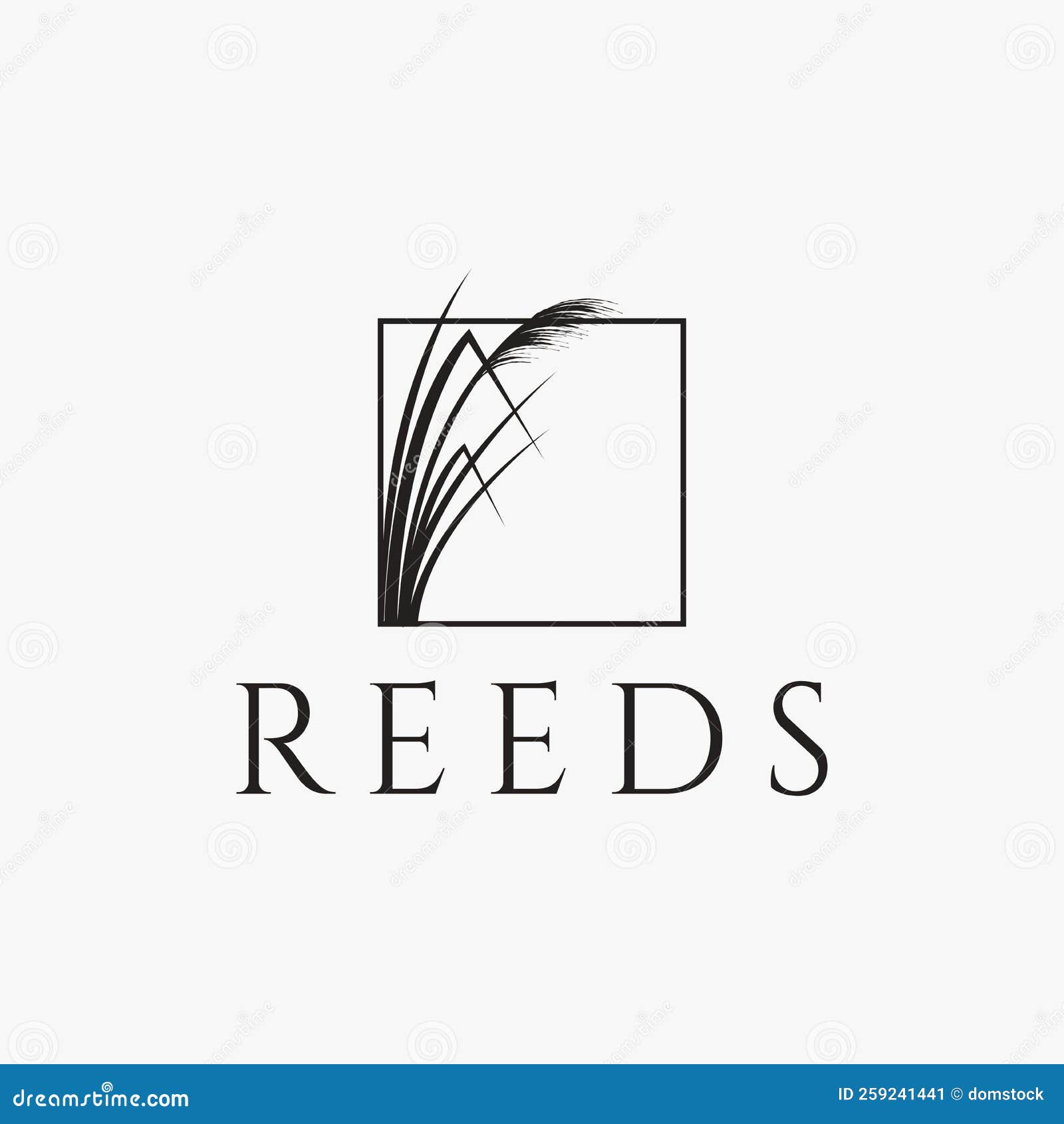 Simple Reeds in Frame Logo Vector Stock Vector - Illustration of ...