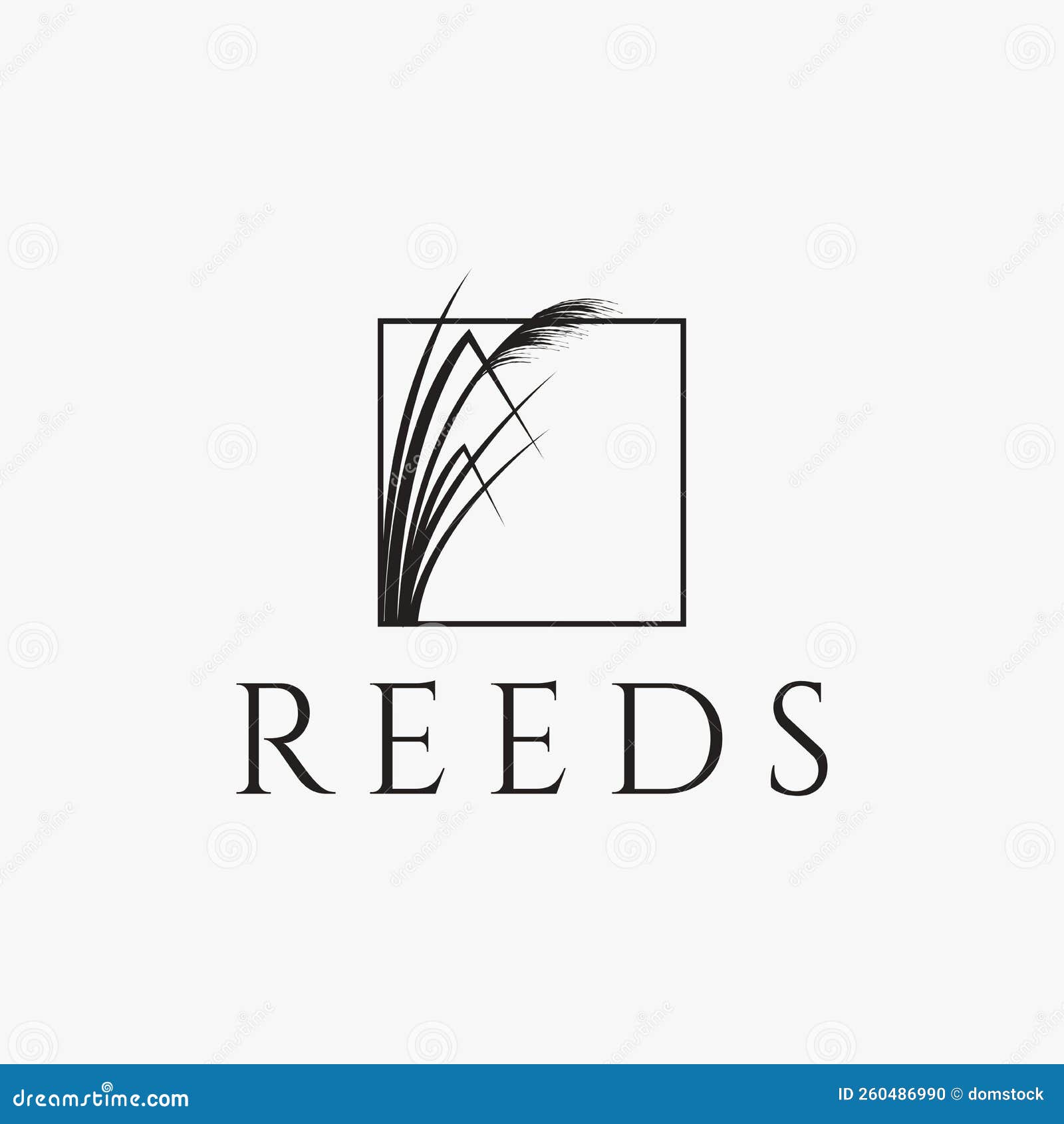 Simple Reeds in Frame Logo Vector Stock Vector - Illustration of icon ...