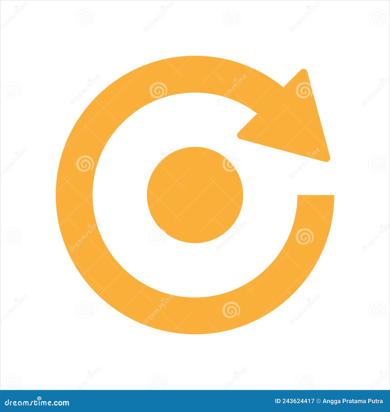 Simple Refresh Icon in Orange Color. Vector Illustration Stock Vector ...
