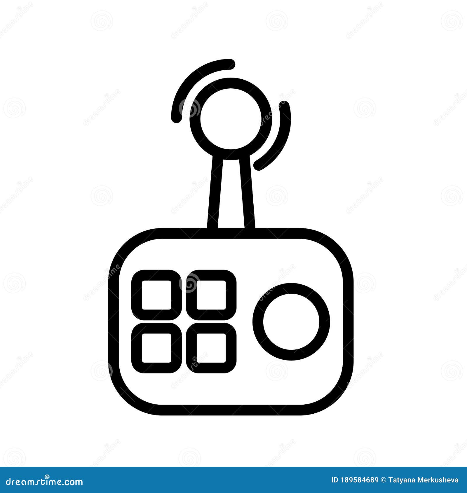 Simple Remote Control, Minimal Black and White Outline Icon. Flat ...