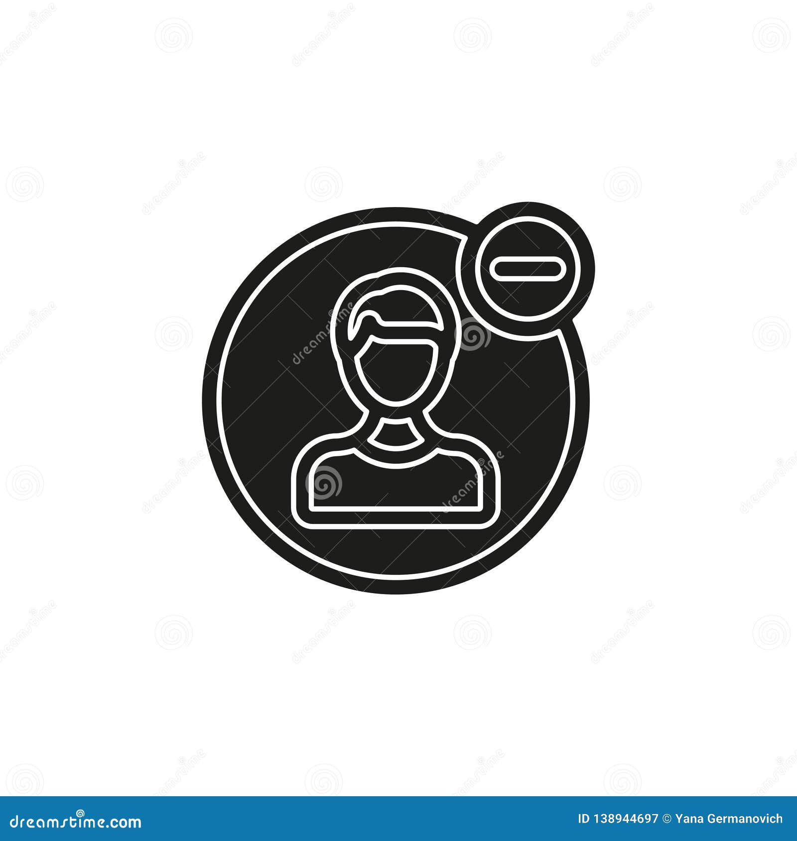 Simple Remove Friend Vector Icon Stock Illustration - Illustration of ...