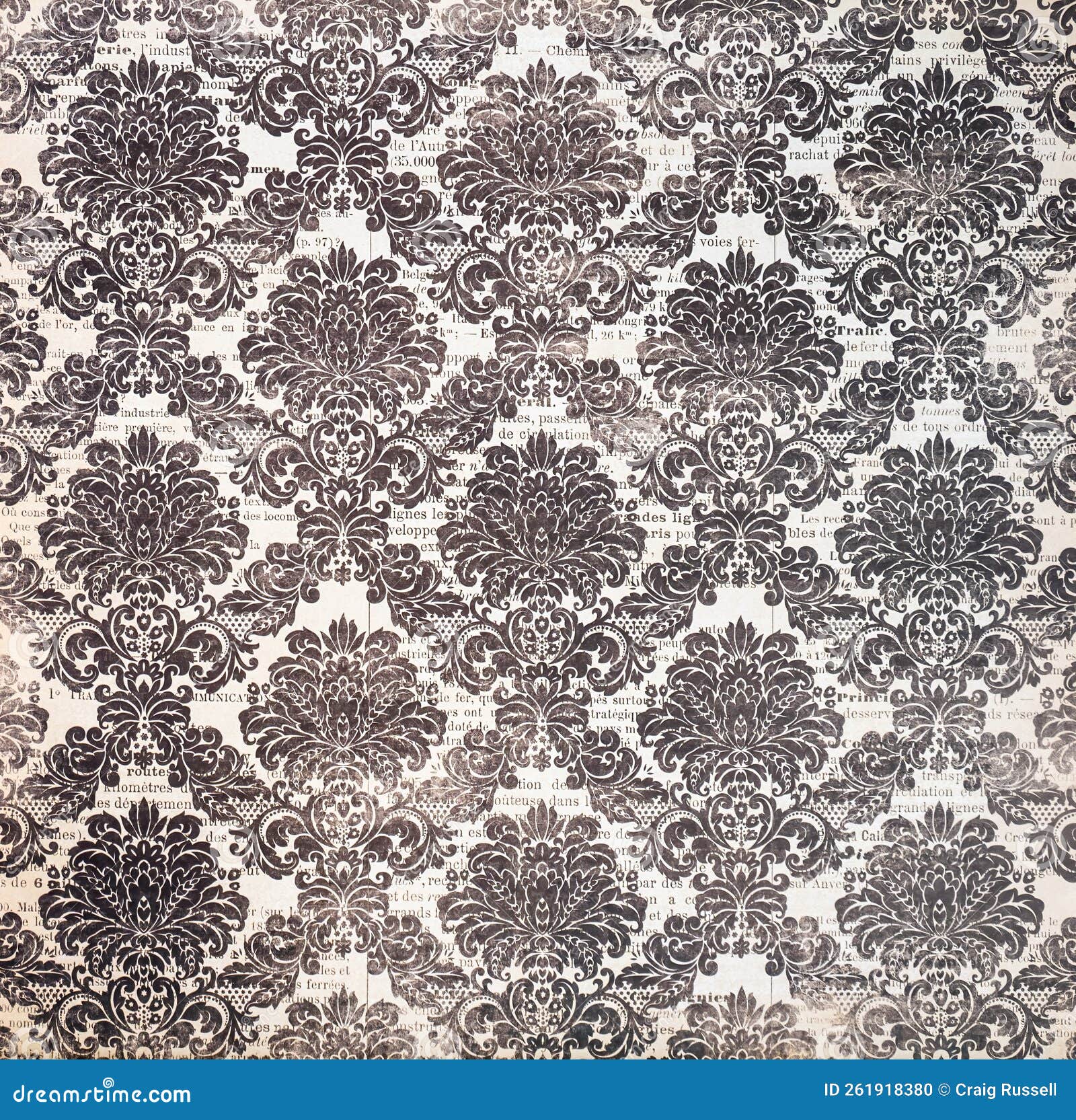 Simple Repeating Floral Background with Faded Text Stock Illustration ...