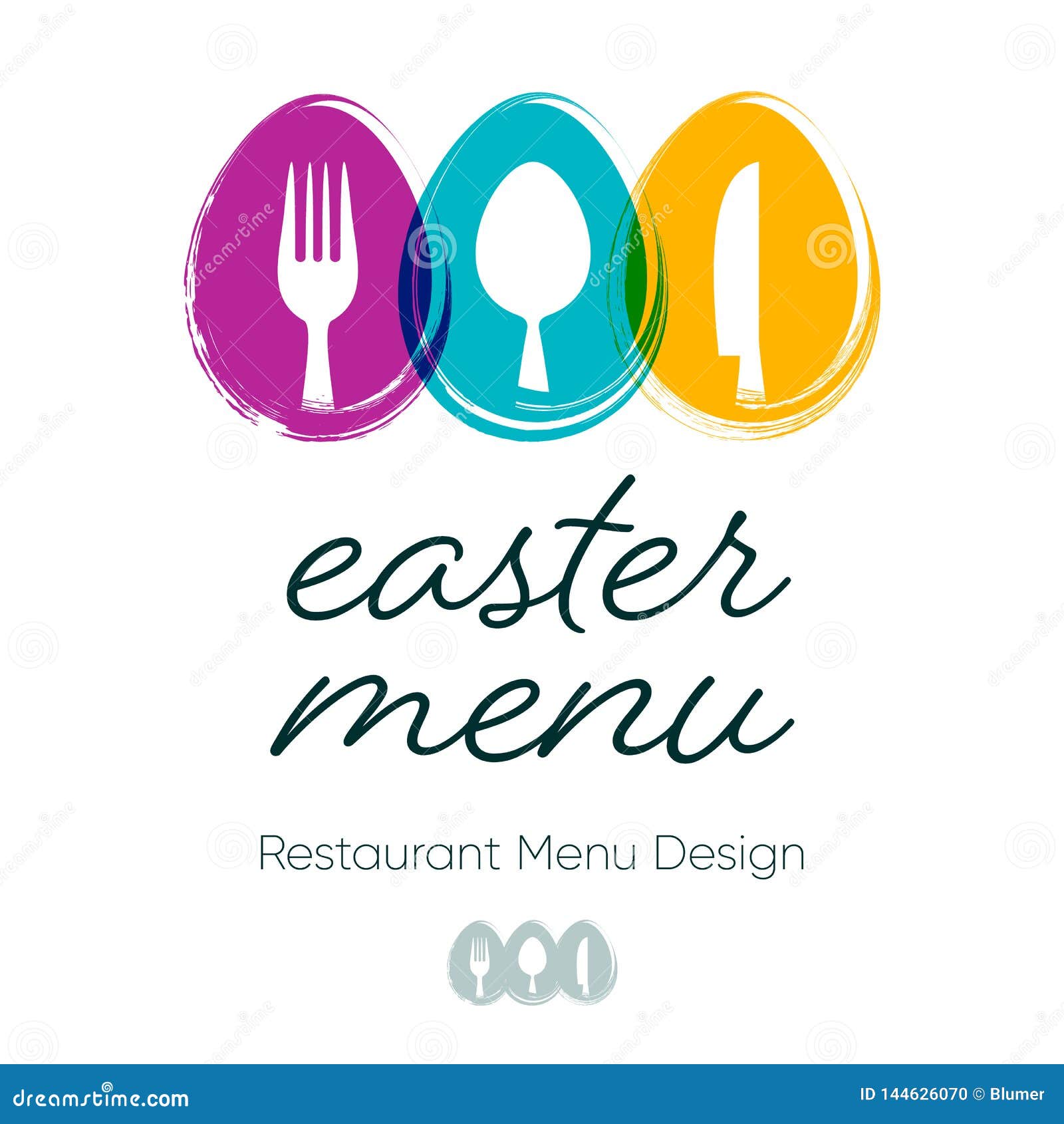 Simple Restaurant Easter Menu Design with Cutlery Stock Vector ...