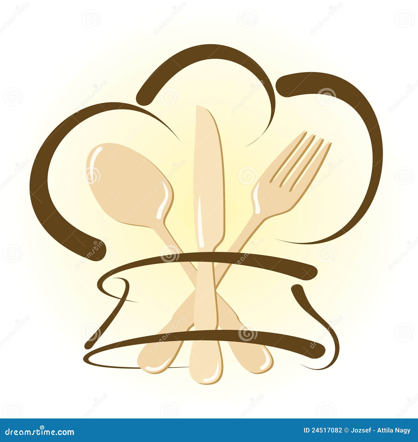 Simple Restaurant Icon with Chef Hat and Cutlery Stock Vector ...