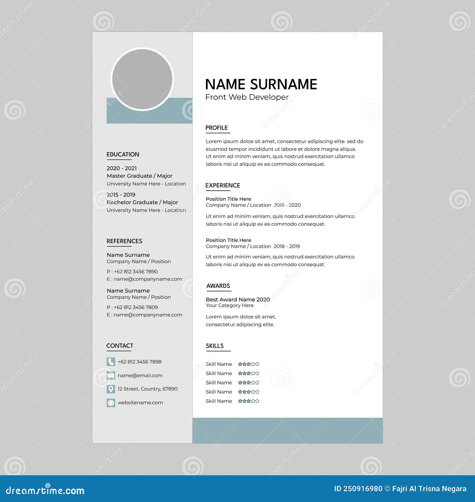 Simple Resume Template Good for Applying for a Job Stock Vector ...