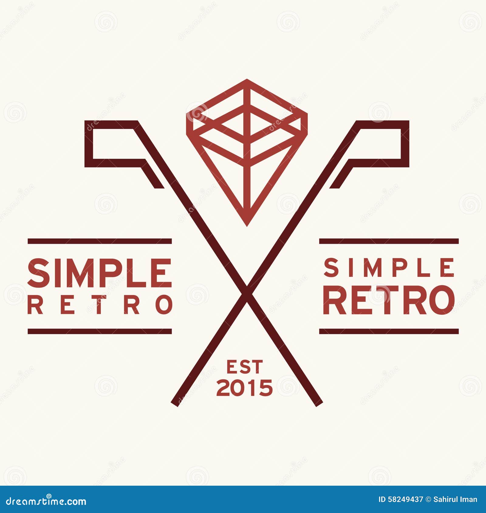 Simple Retro Logo Template stock vector. Illustration of vector - 58249437