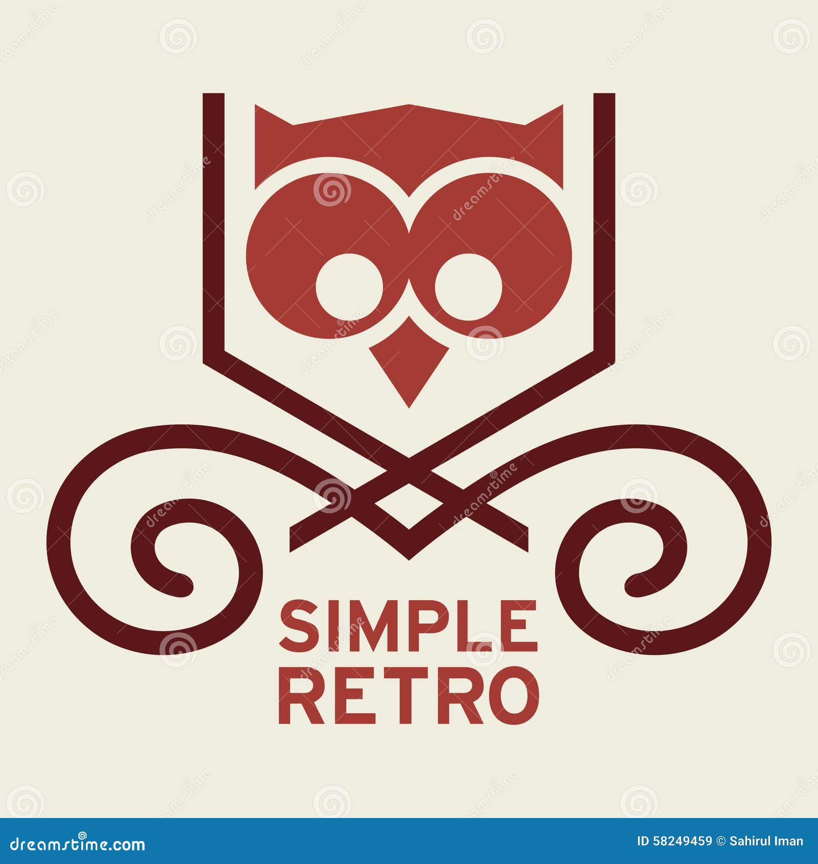 Simple Retro Logo Template stock vector. Illustration of icon - 58249459