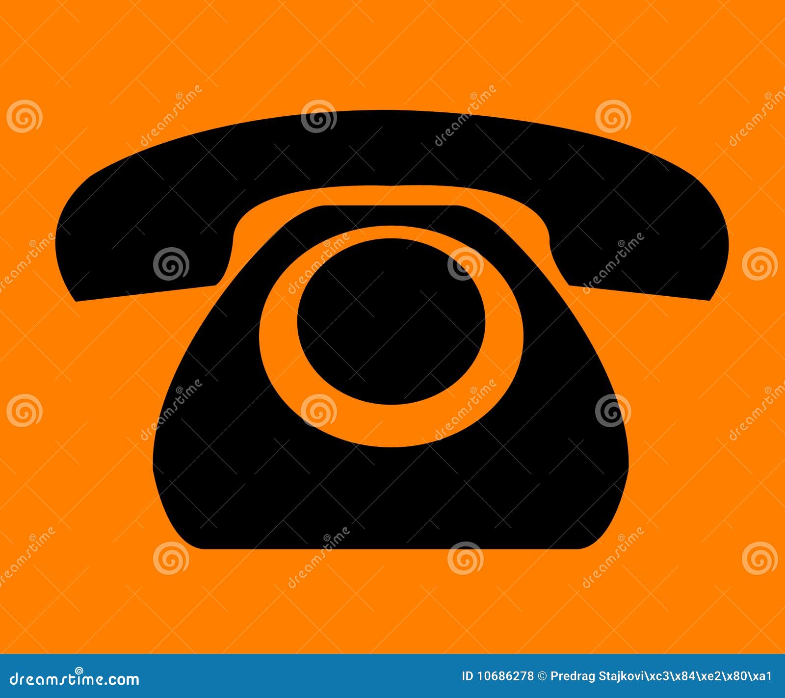 Simple retro phone sign stock vector. Illustration of handset - 10686278
