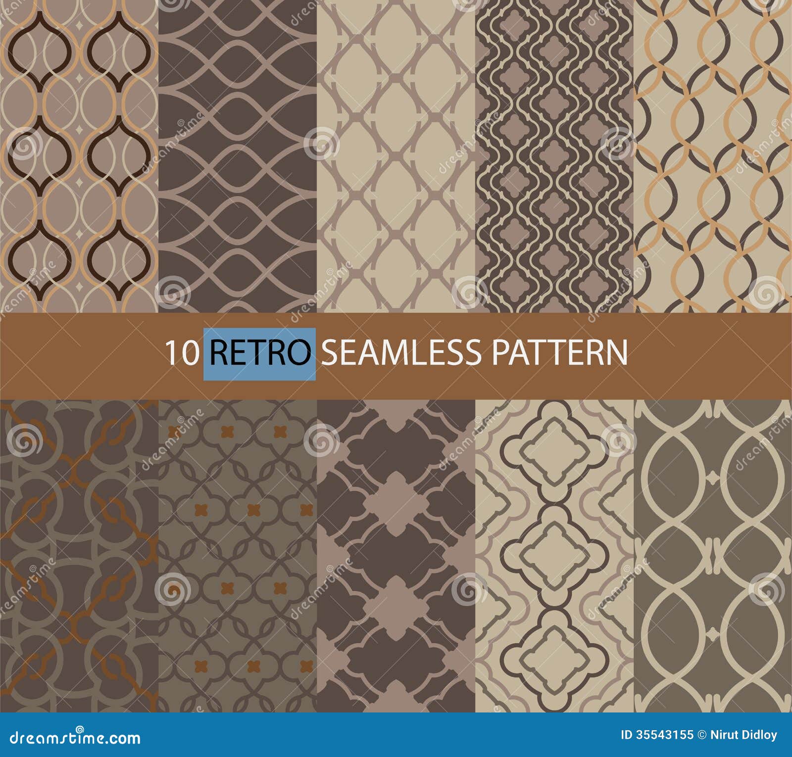 Simple Retro Seamless Pattern Stock Vector - Illustration of patterns ...