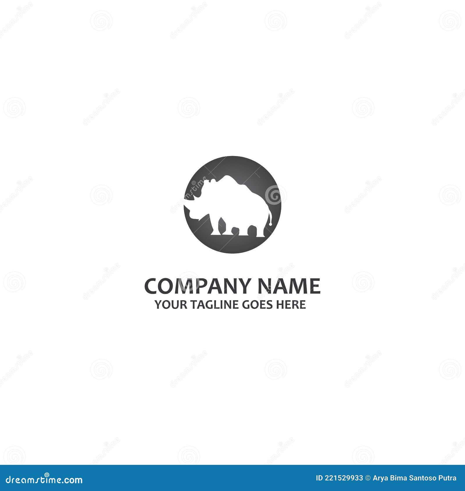 Simple Rhino Animal Icon Vector Logo Stock Vector - Illustration of ...