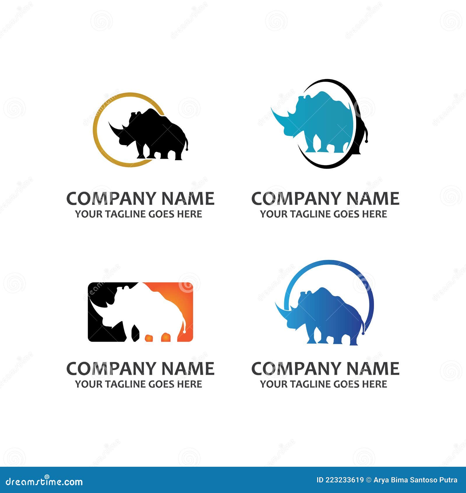 Simple Rhino Animal Icon Vector Logo Stock Vector - Illustration of ...