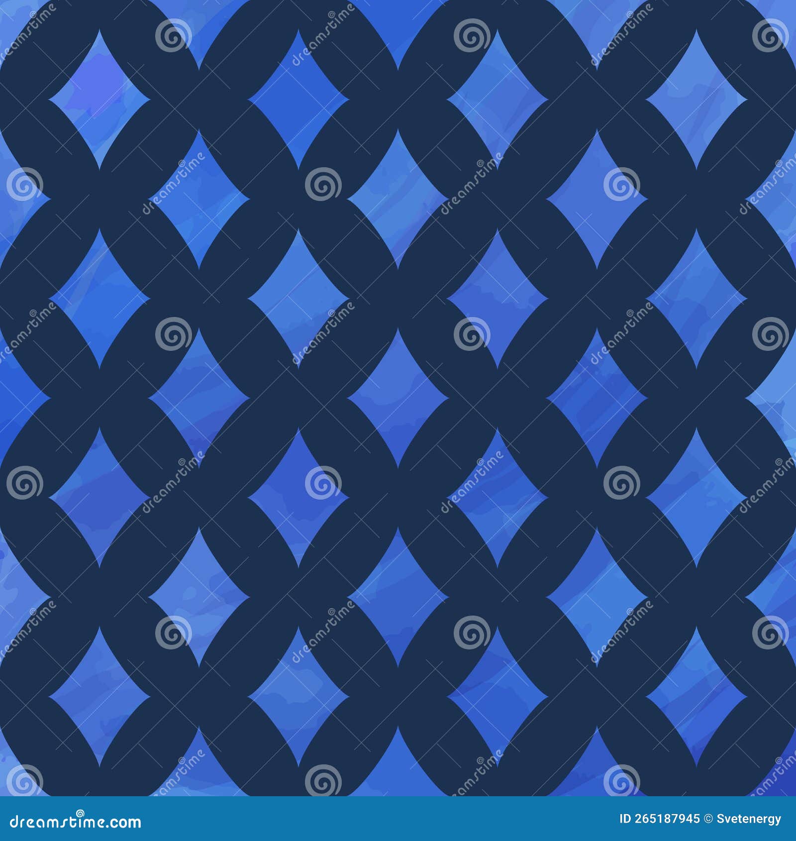 A Simple Rhombus Pattern with a Blue Watercolor Texture. Stock Vector ...