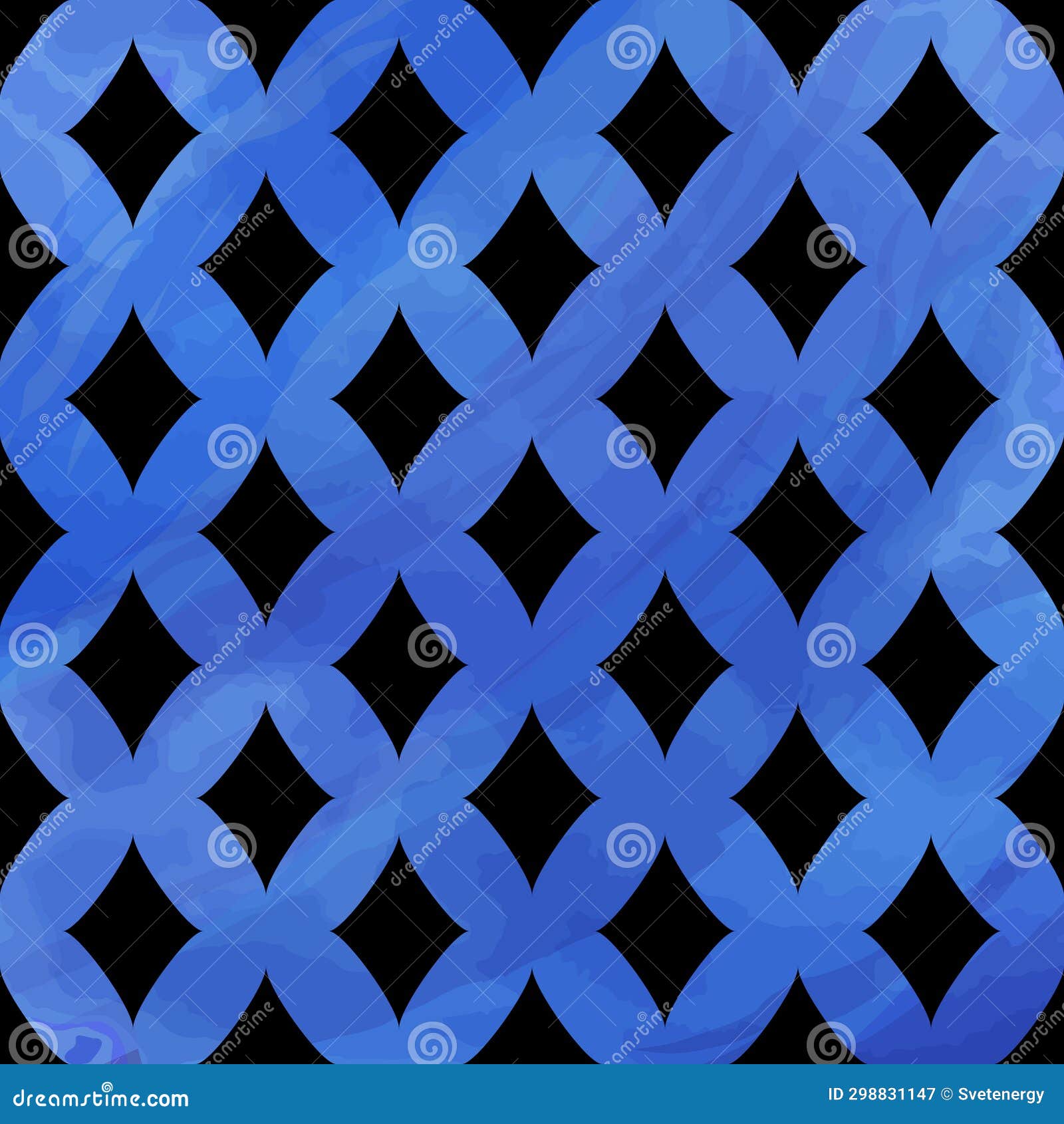 A Simple Rhombus Pattern with a Blue Watercolor Texture. Stock Vector ...