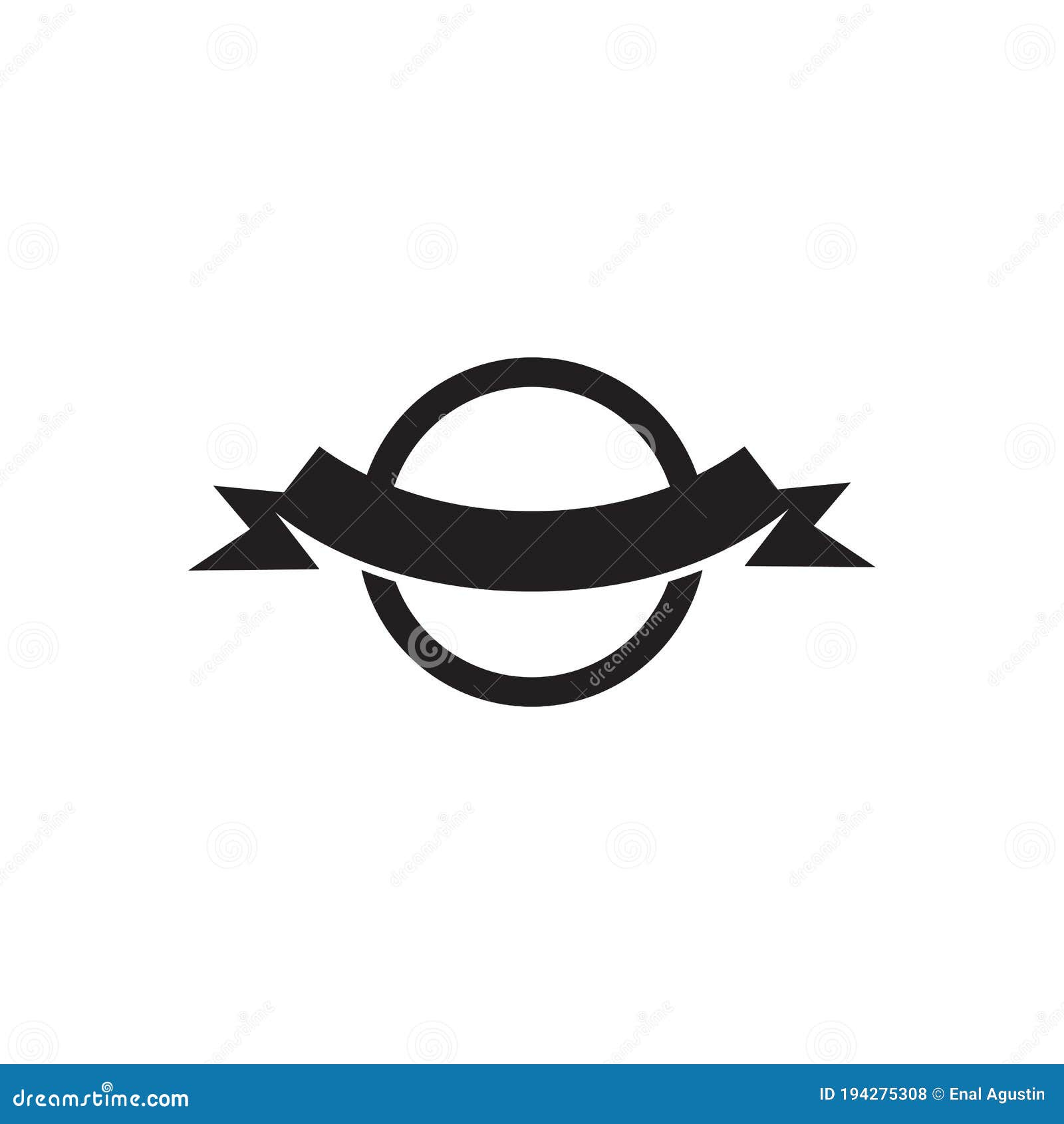 Simple Ribbon Icon Logo Design Template Stock Vector - Illustration of ...