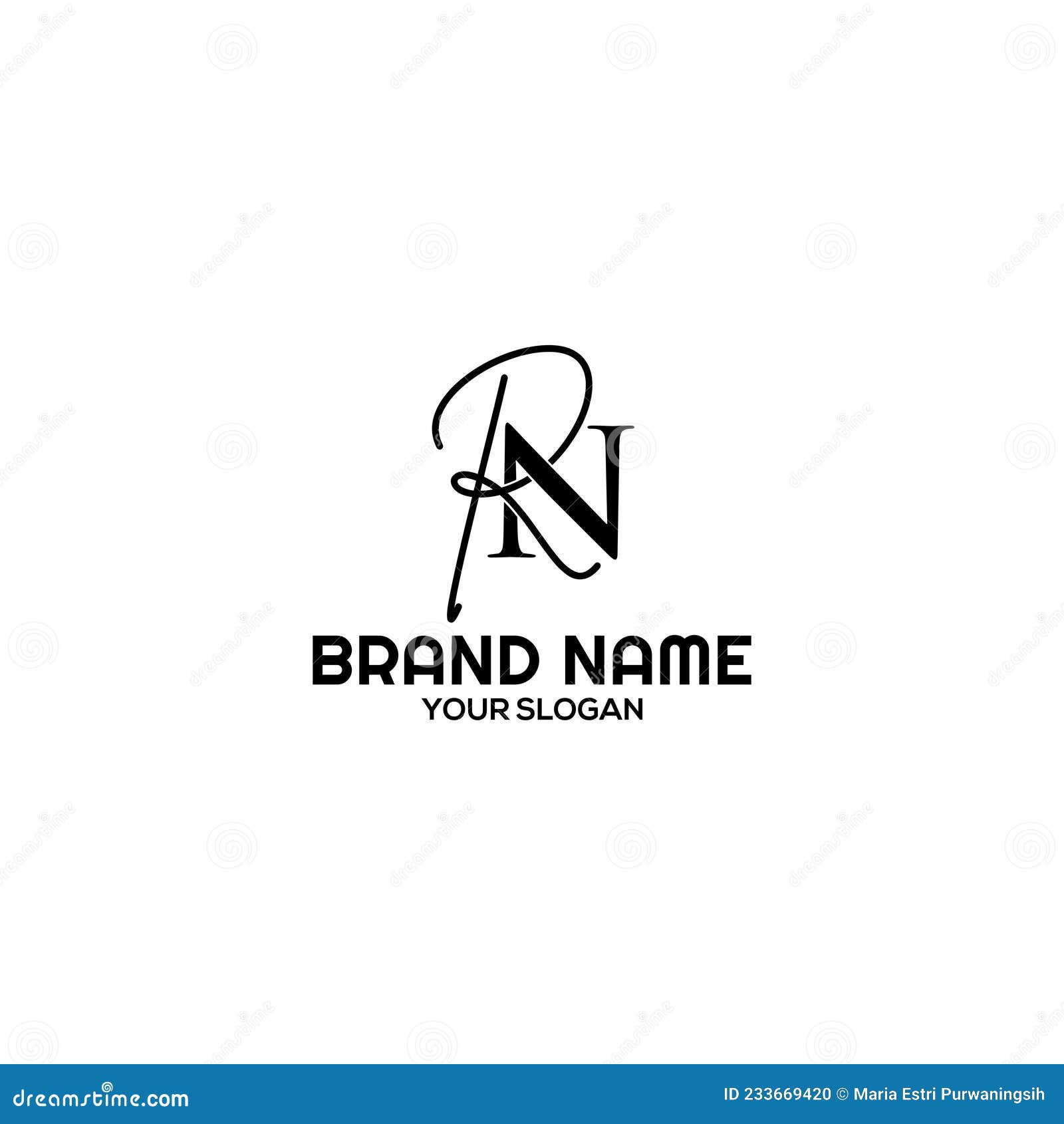 Simple RN Logo Design Vector Stock Vector - Illustration of icon ...