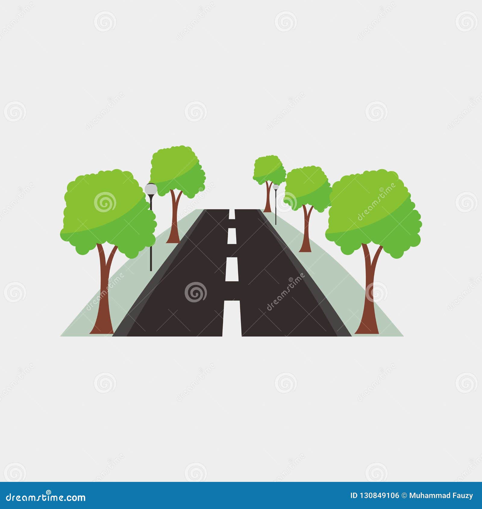 Simple Road Icon Vector with Flat Design Stock Vector - Illustration of ...